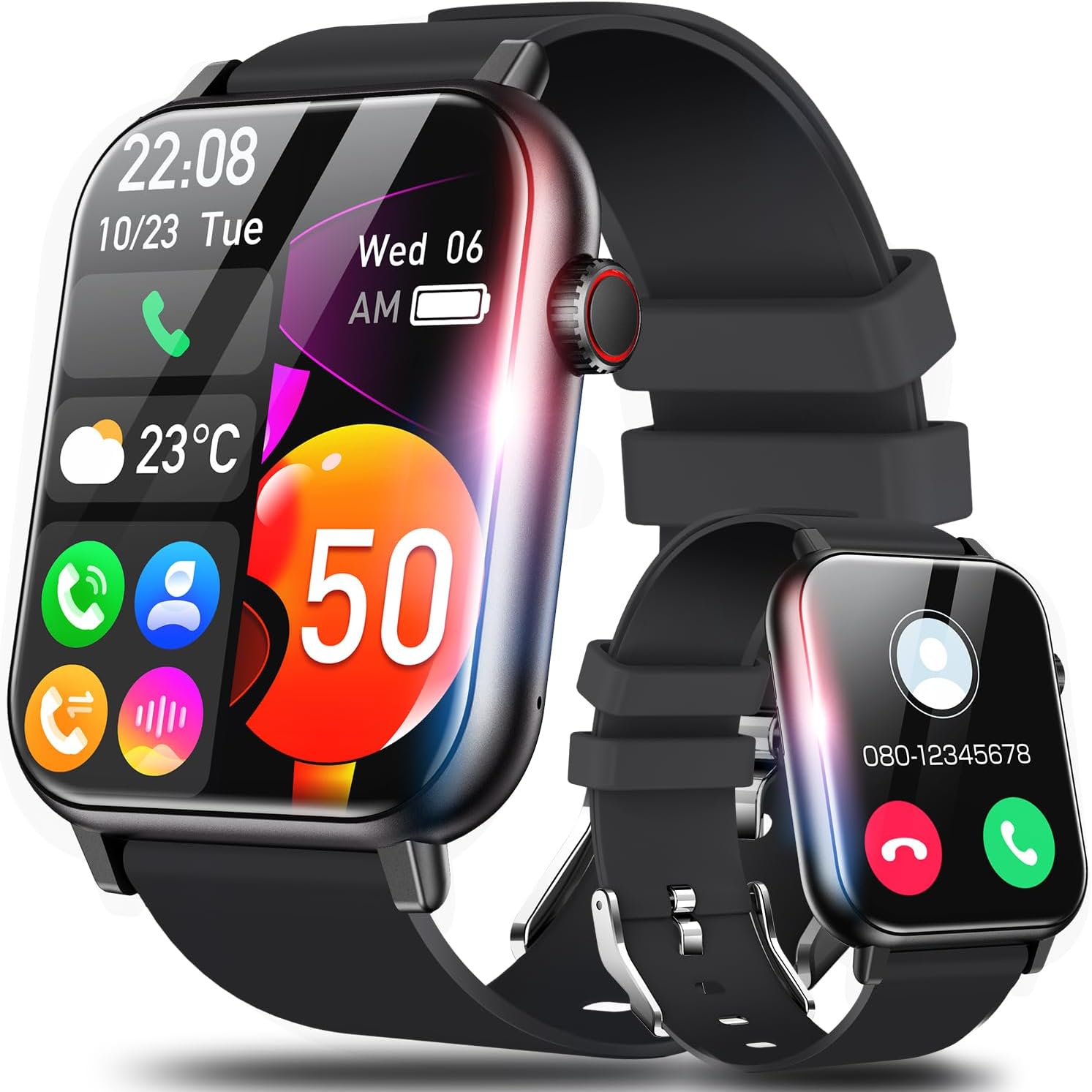 Amazon.com: Smart Watch for Men Women (Answer/Make Call), 1.96" HD ...