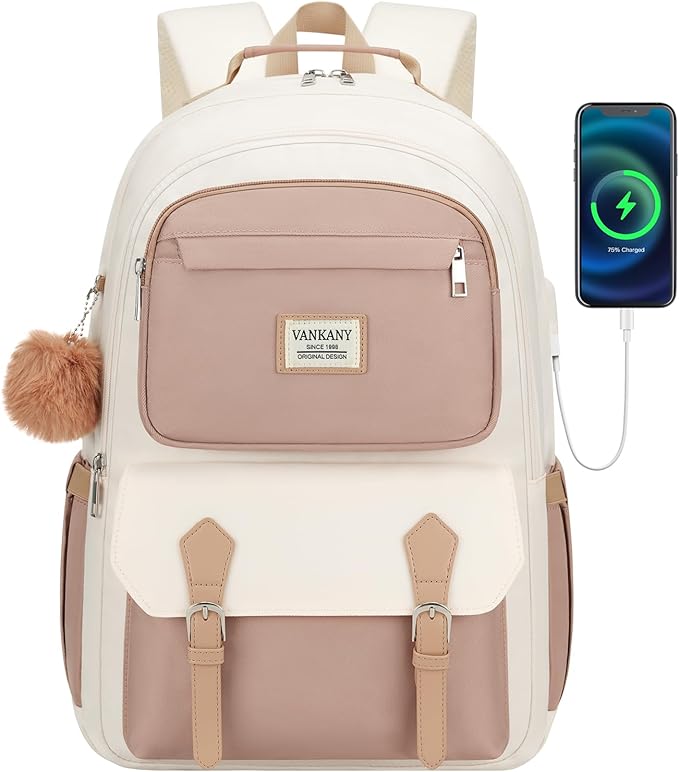 VANKANY School Backpack for Teen Girls, Cute Laptop Bookbag for Women ...