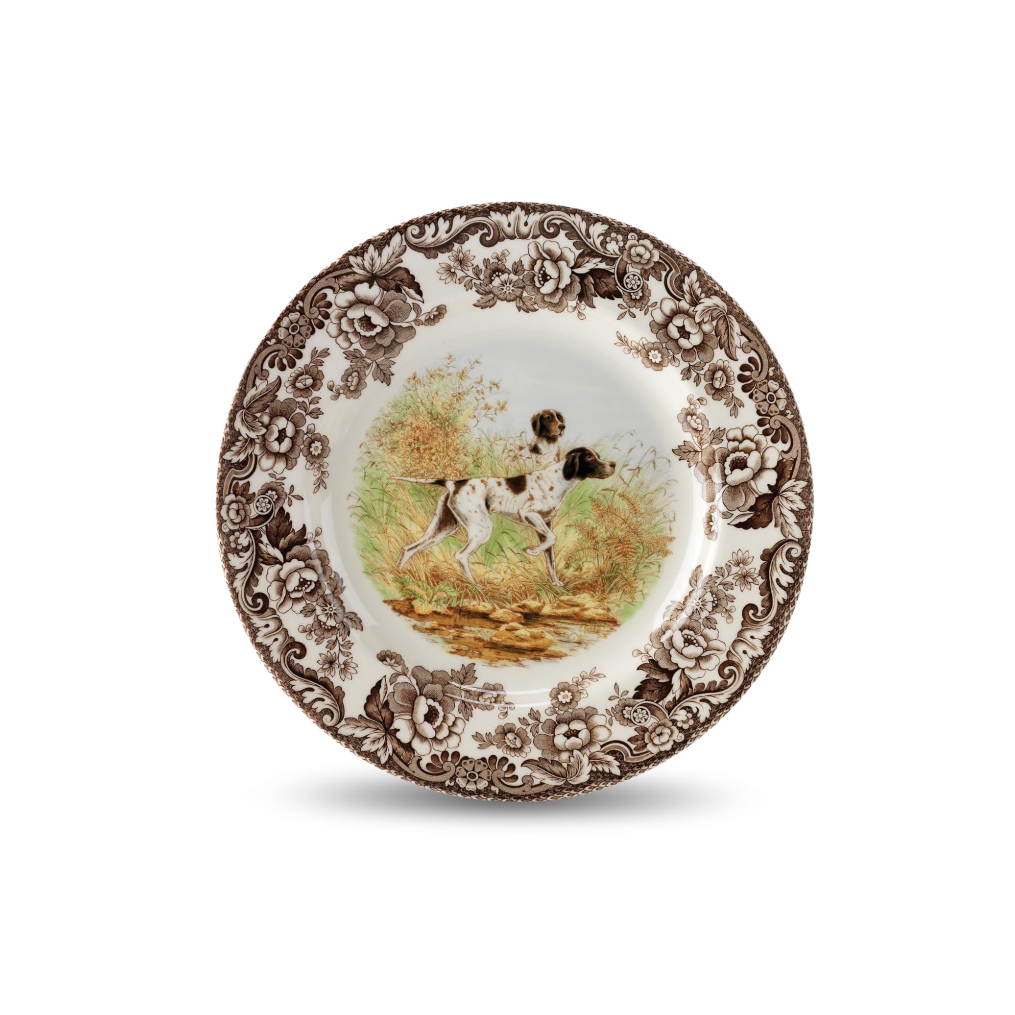 Snapklik.com : Spode Woodland Hunting Dogs Flat Coated Pointer Salad ...