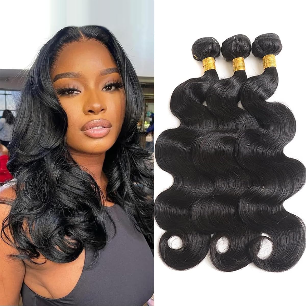 Body Wave Human Hair Bundles 8 10 12 Inch 10A Brazilian Virgin Human ...