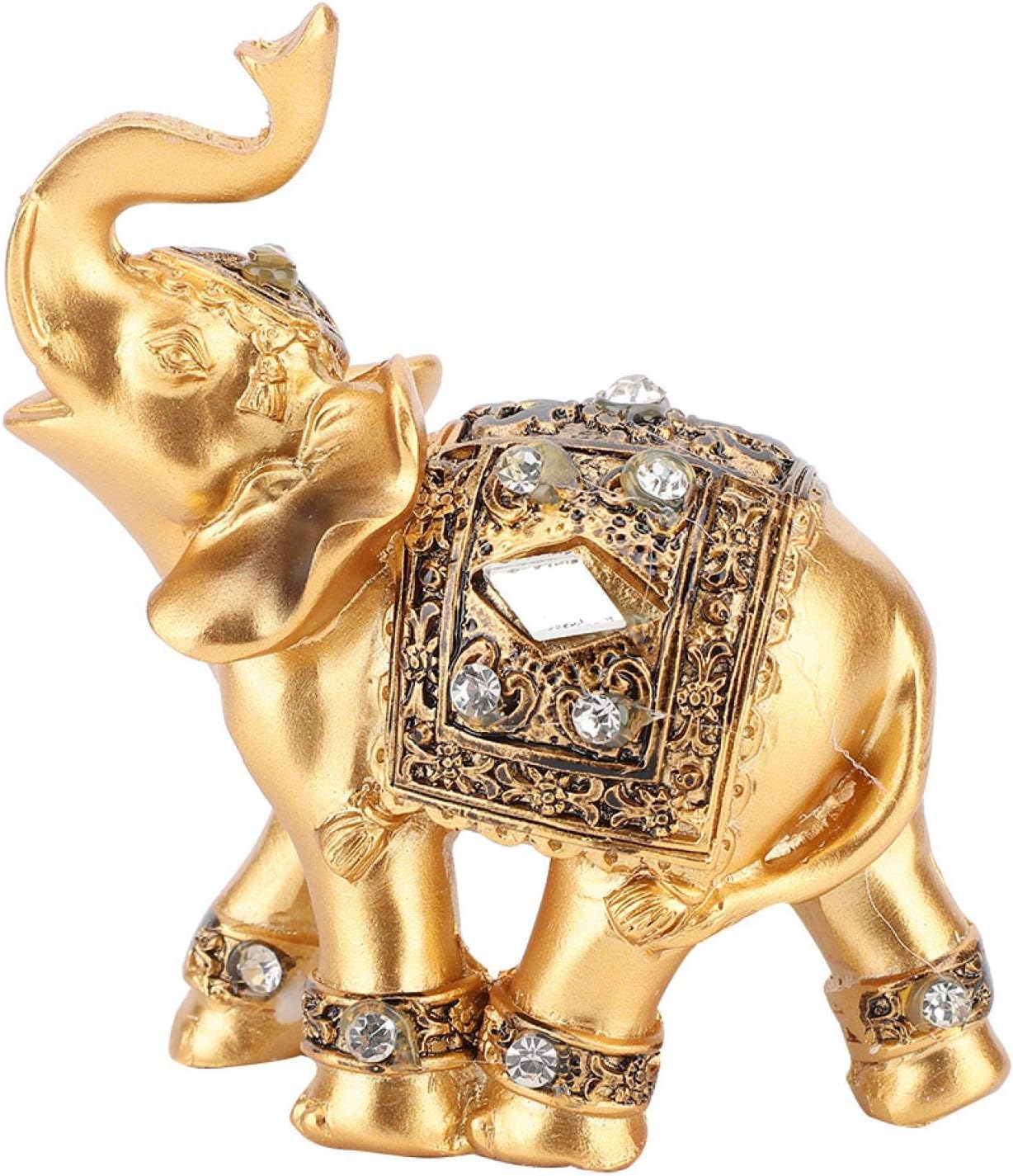 Amazon.com: ZJ Whoest Elephant Statue. Gold Elephant Decor Brings Good ...