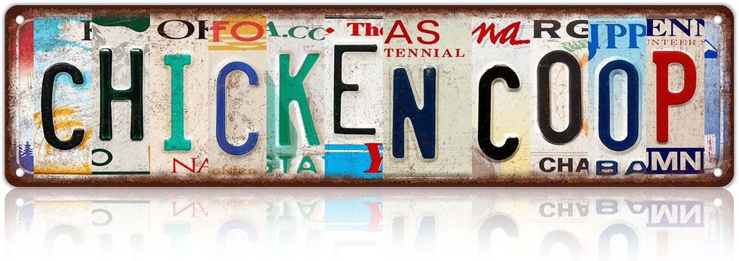 Amazon.com: Chicken Knowledge Chicken Decor Metal Tin Sign Chicken Coop ...