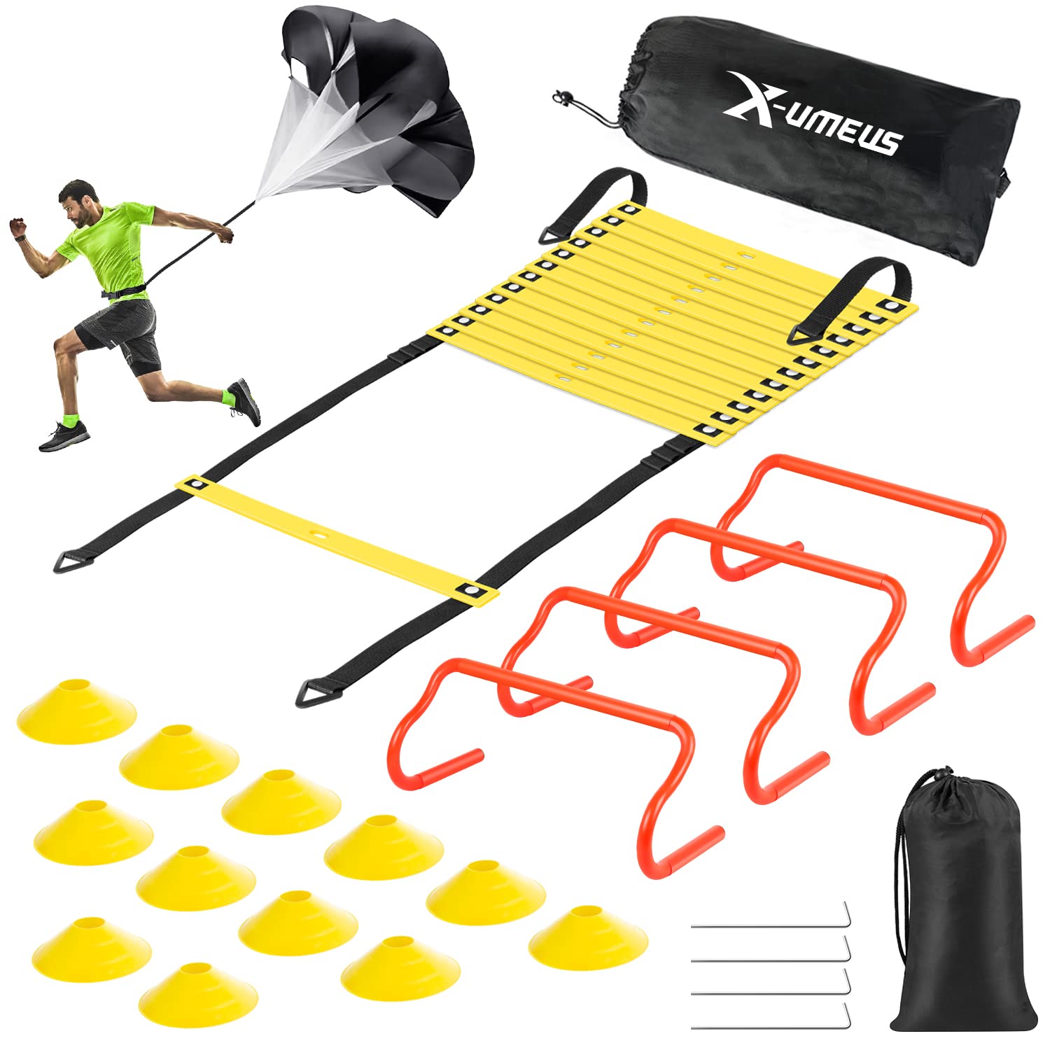 Buy X-UMEUS Agility Ladder Speed Training Equipment Set - Includes 20ft ...