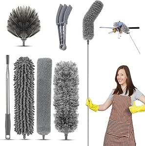 Feather Duster Extendable Duster with 100 inches Extra Long Pole ...