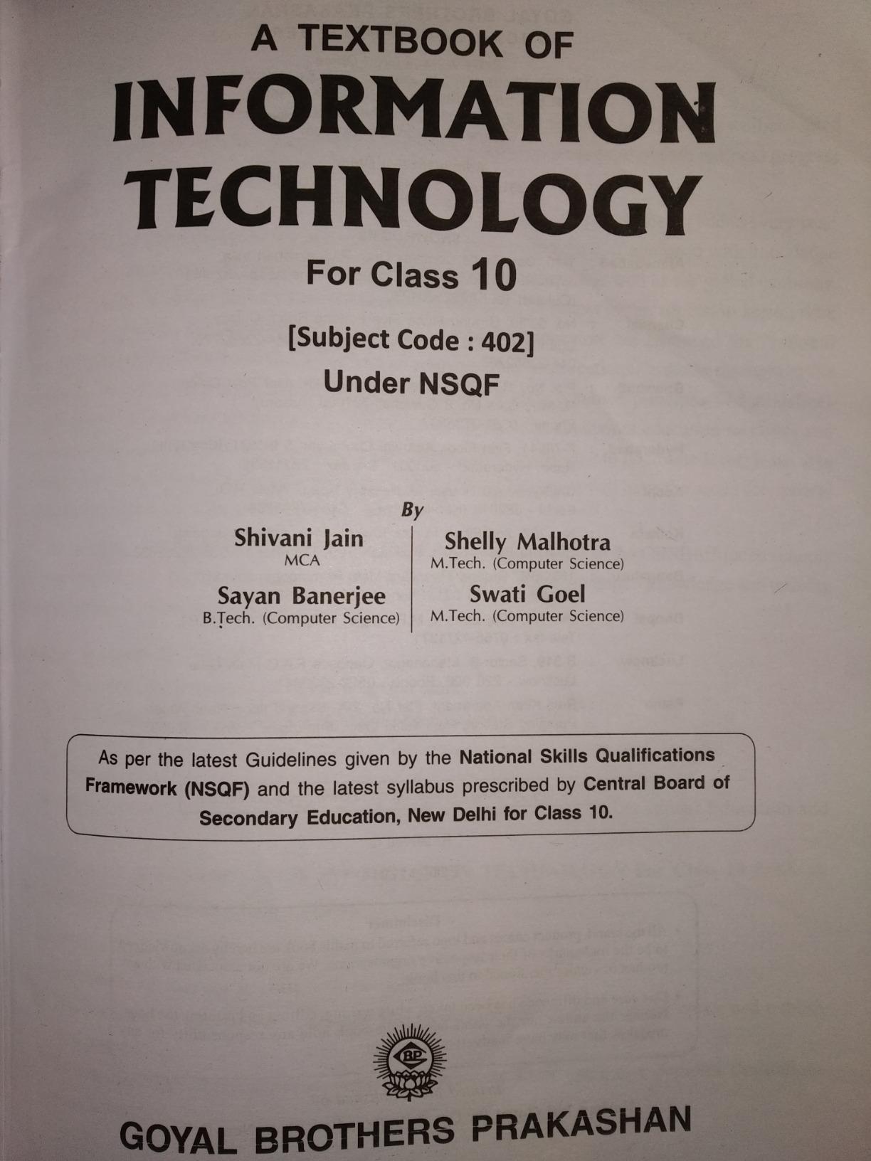 A Textbook of Information Technology for Class X Level 2 : Editorials ...
