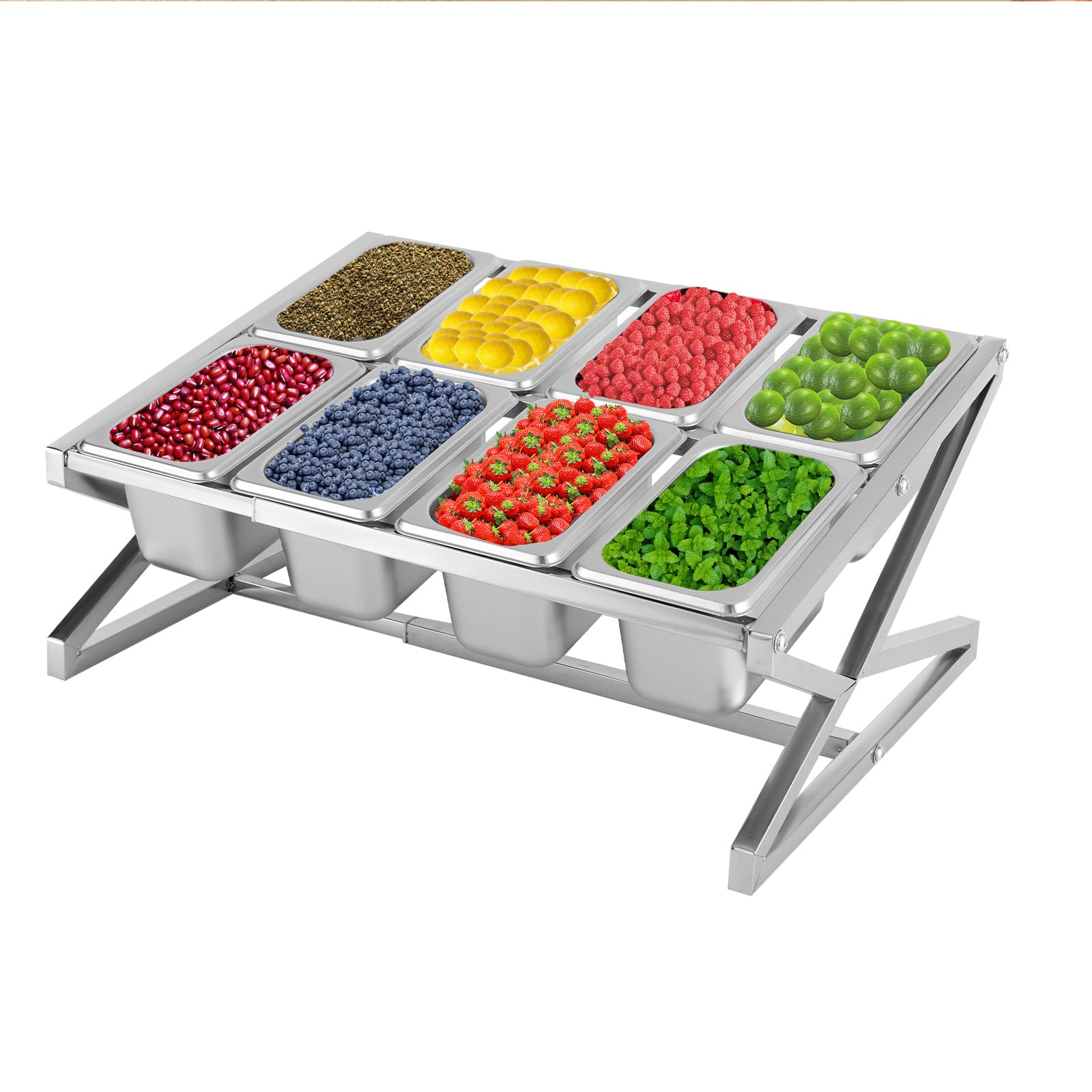 Amazon.com: LUOSHALIYA 8 Pans Stainless Steel Spice Rack, 2-Tier ...