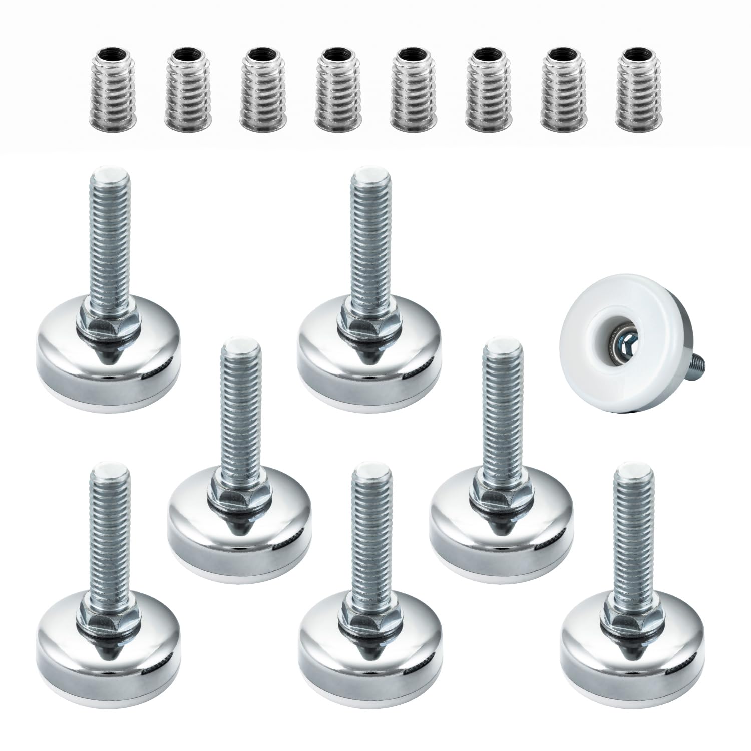Amazon.com: POWERTEC Threaded Leveling Feet 8PK w/ 3/8"-16 Threaded ...