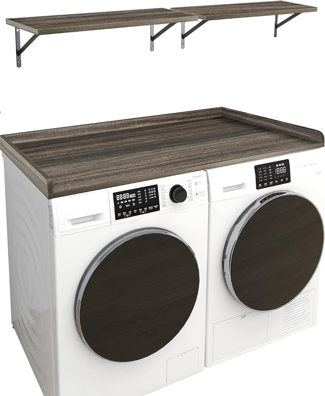 Amazon.com: Kaboon Washer Dryer Countertop and Shelves Set, Melamine ...