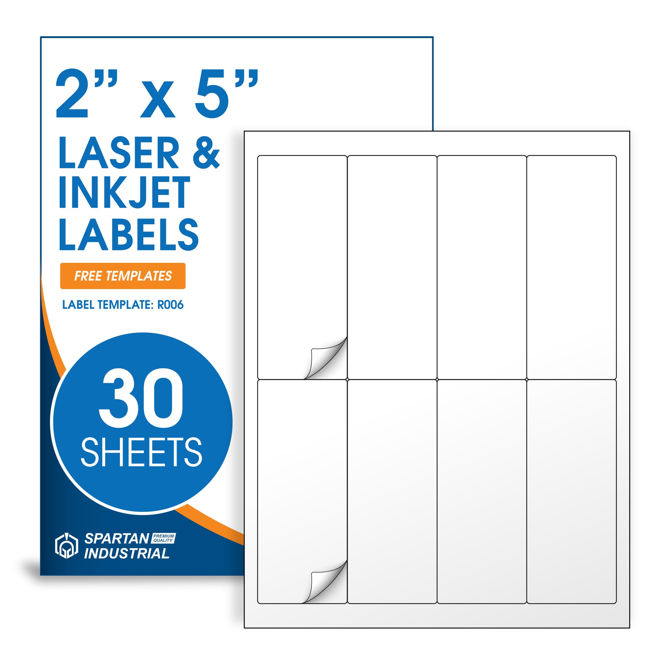 Spartan Industrial Printable Laser and Inkjet Labels - 2" X 5" White ...