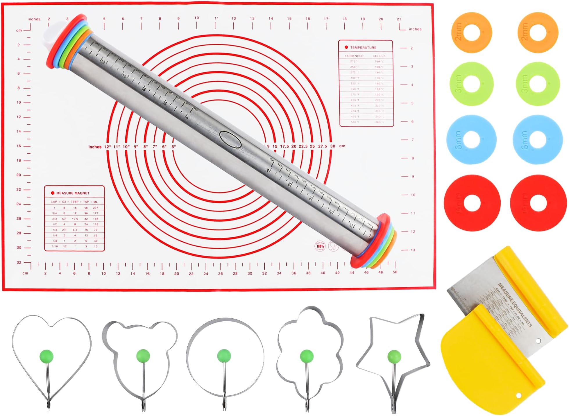 Amazon.com: AMERI LOGICS Stainless Steel Rolling Pin with Thickness ...