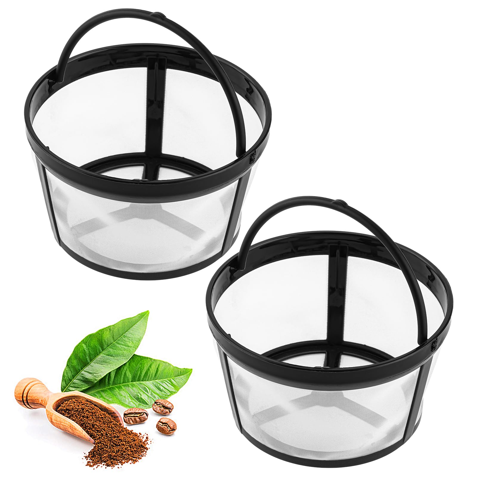Amazon.com: Prasacco 2 Packs Reusable Coffee Filters 4-8 Cup, Coffee ...