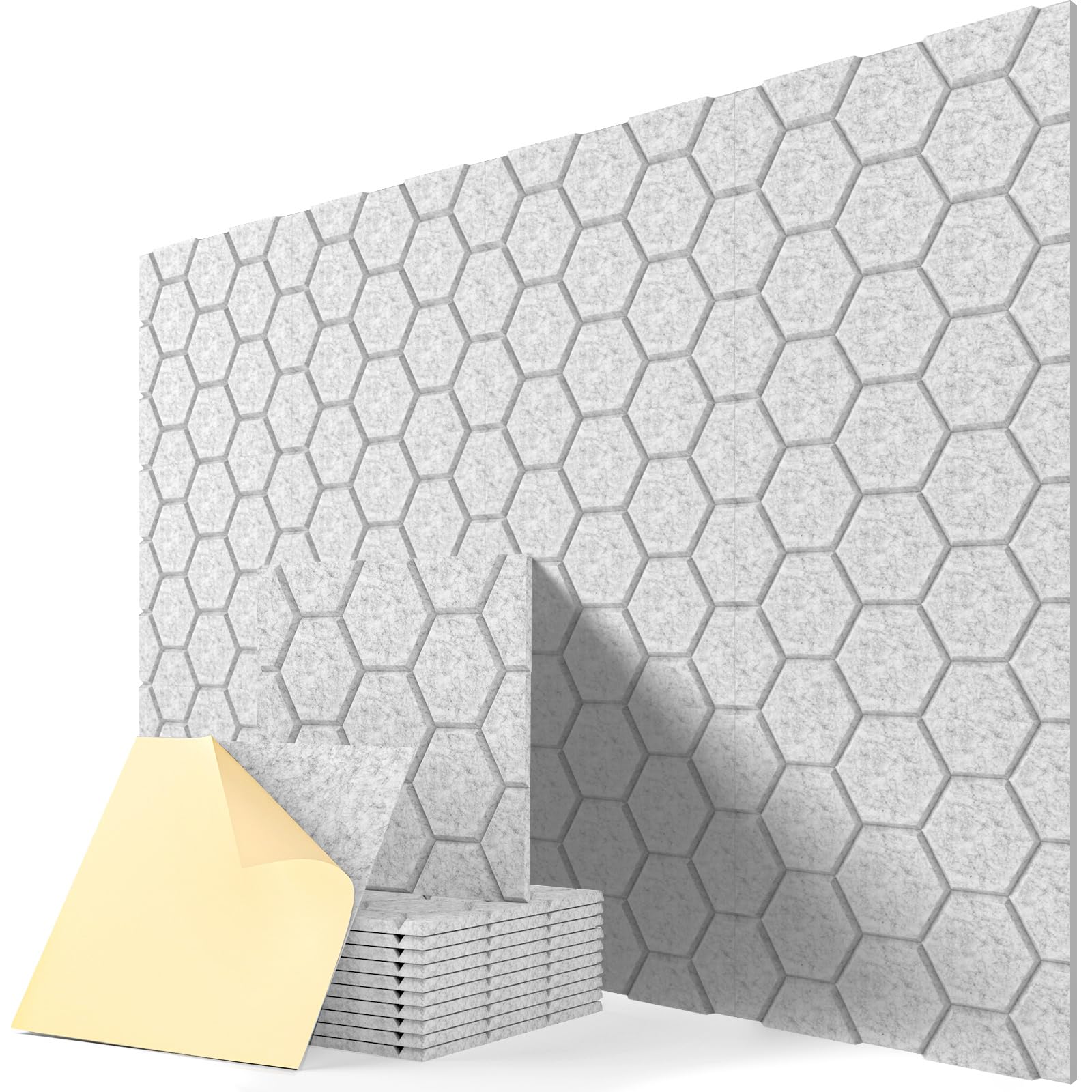 Sound Proofing Panels Self-adhesive, 12 Pcs, 12"x12"x0.4", High Density ...