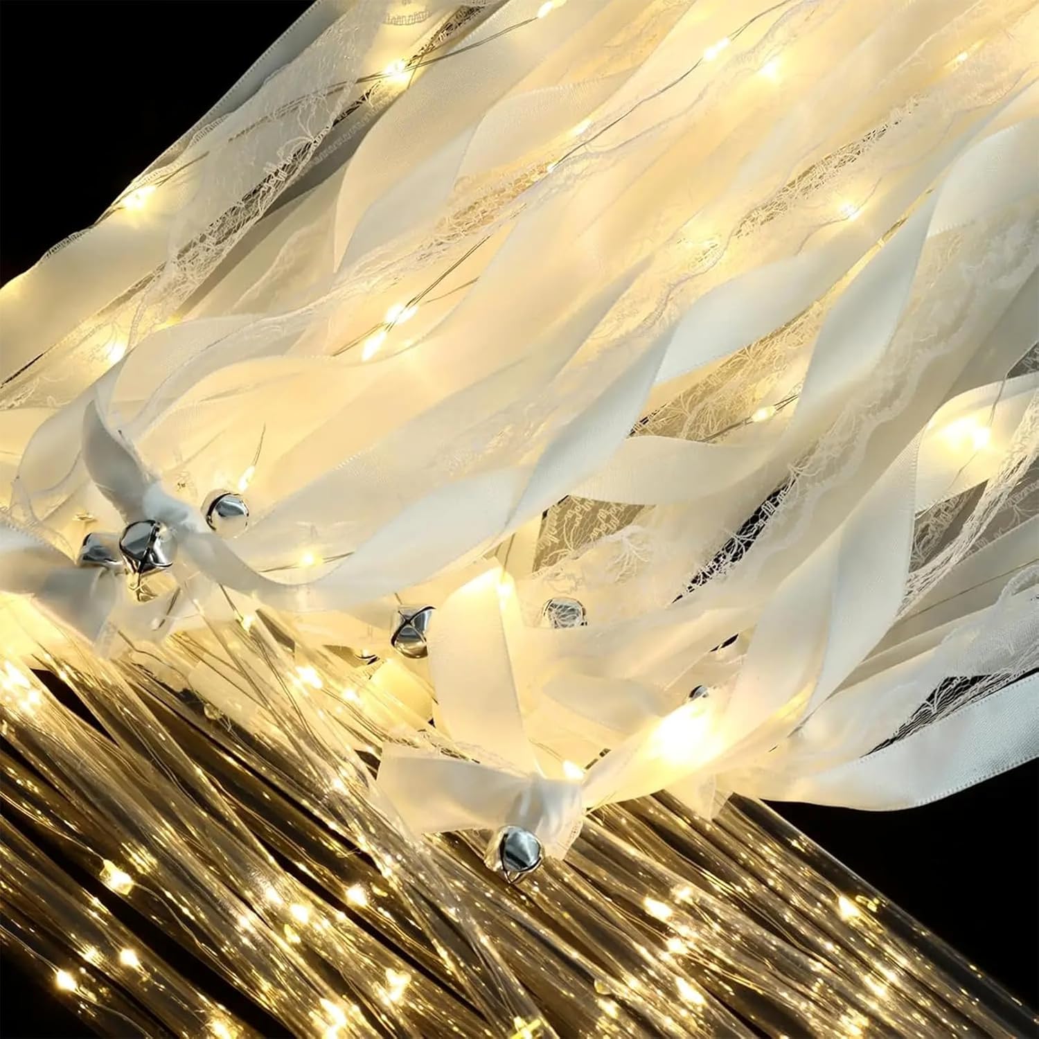 Amazon.com: 25 pcs Glowing Ribbon Wand for Wedding,LED Light Up Wand ...