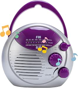 Amazon.com: Shower Radio, Portable AM FM Radio with Volume Control Knob ...
