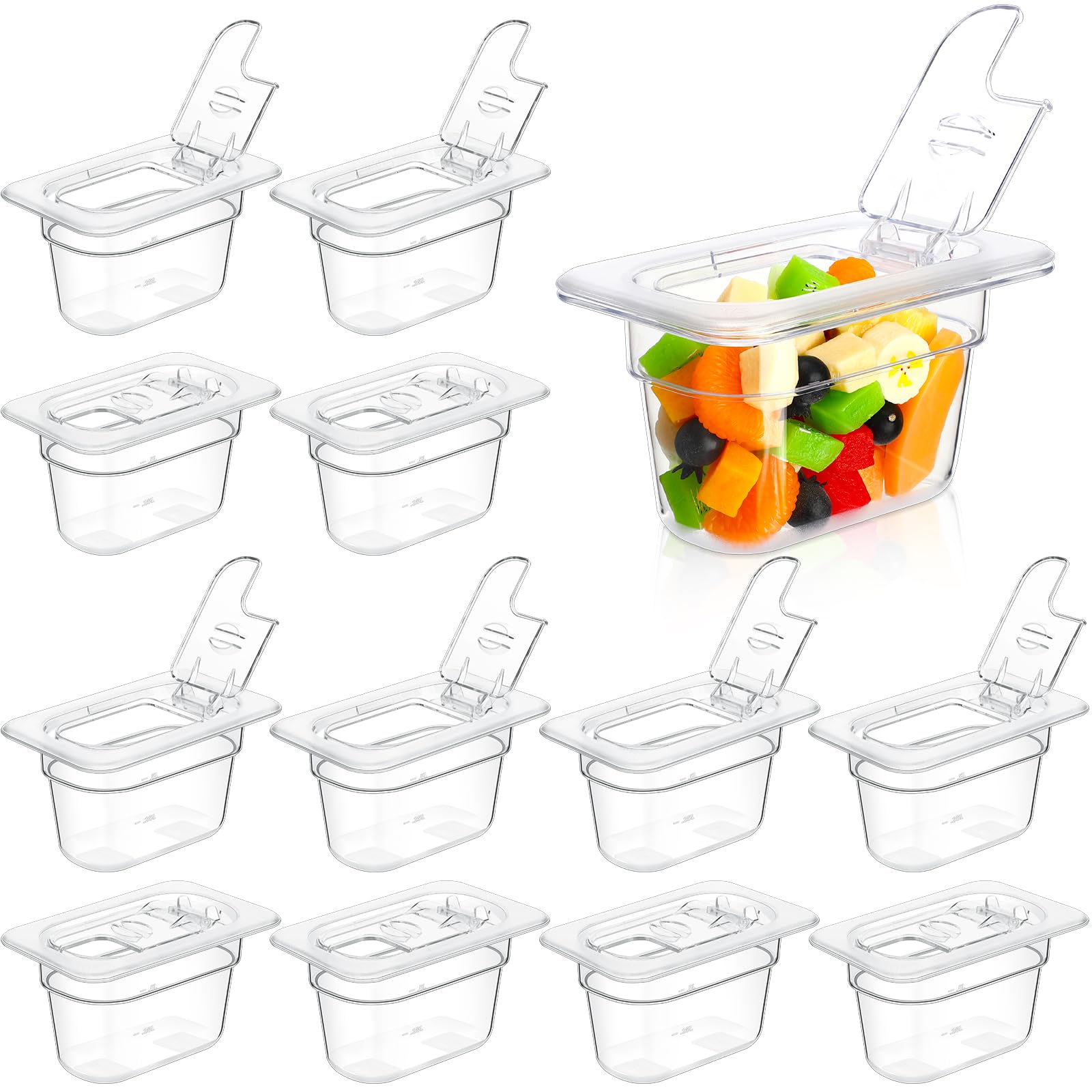 Amazon.com - Geetery 12 Pack 1/9 Size 4'' Deep Polycarbonate Food Pan ...