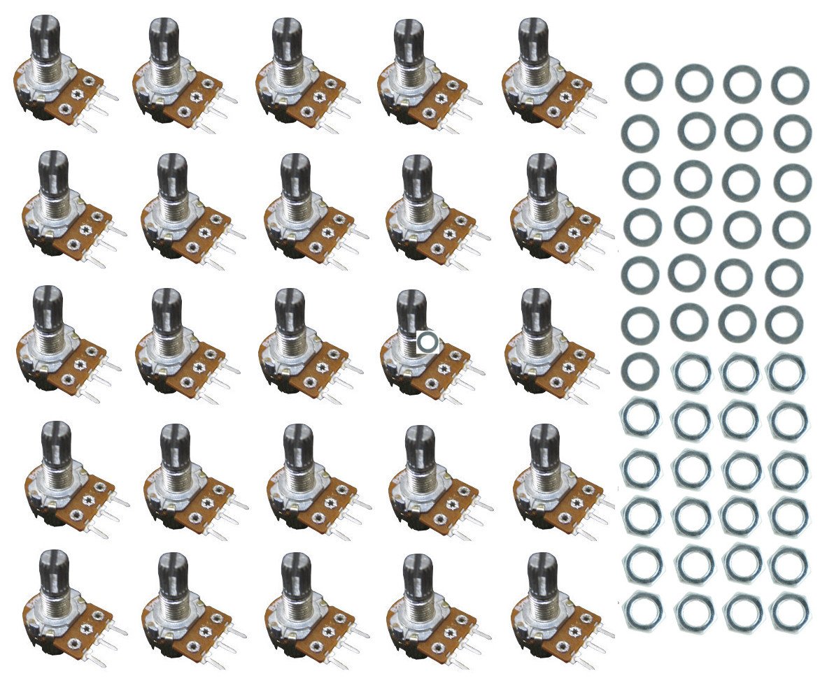 25 pcs B1M Linear Potentiometer Horizontal Terminals 1M: Amazon.com ...