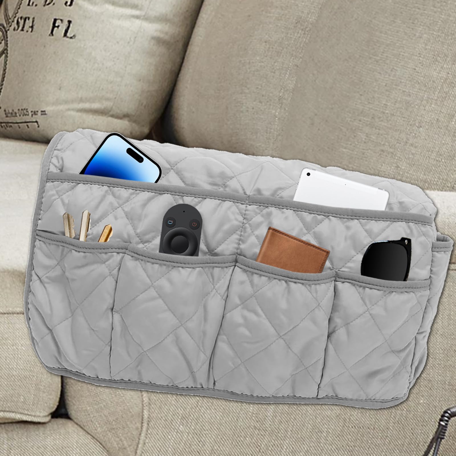 Amazon.com: ZWIN Armchair Caddy,Non Slip Recliner Organizer with 14 ...