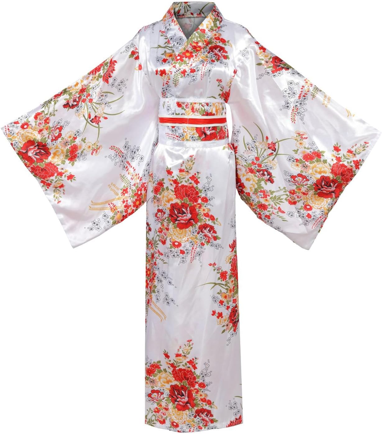 Amazon.com: Women's Japanese Kimono Costume Traditional Geisha Robe ...