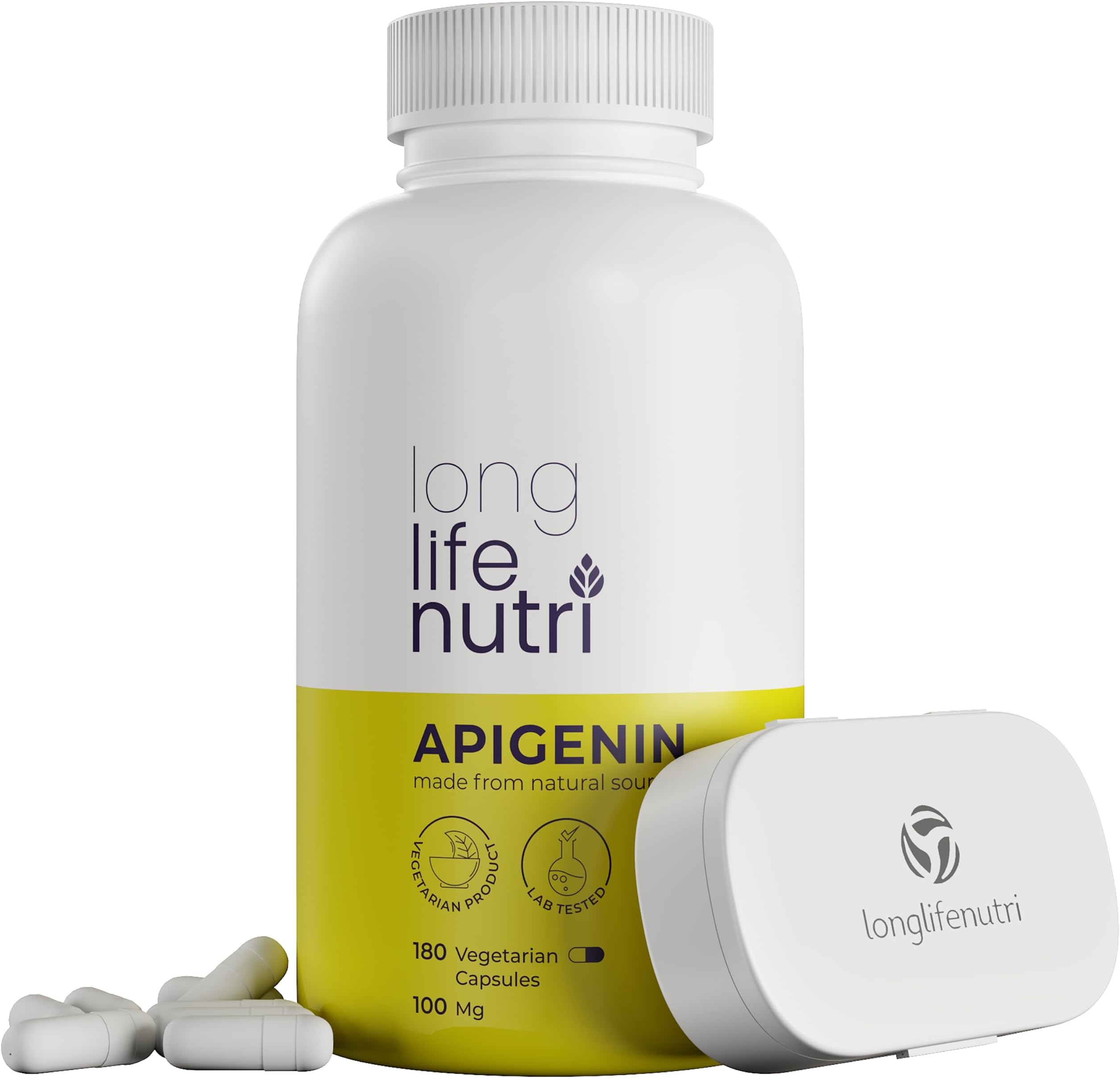 Amazon.com: Apigenin Supplement 100mg 180 Vegetarian Capsules ...