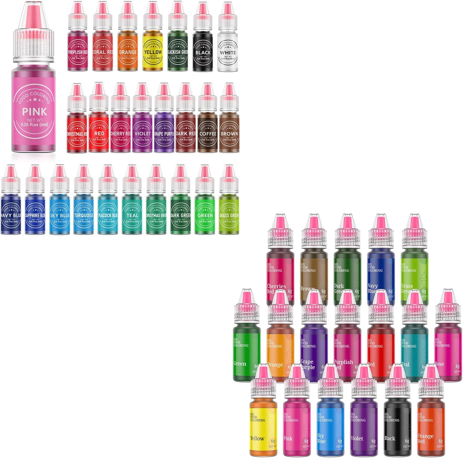 Amazon.com: Juego de 26 colorantes líquidos para alimentos + 18 ...