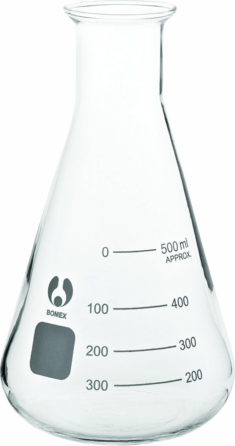 Conical Glass Flask - Graduated 500ml - Pack Size: 1 x 6 : Amazon.co.uk ...