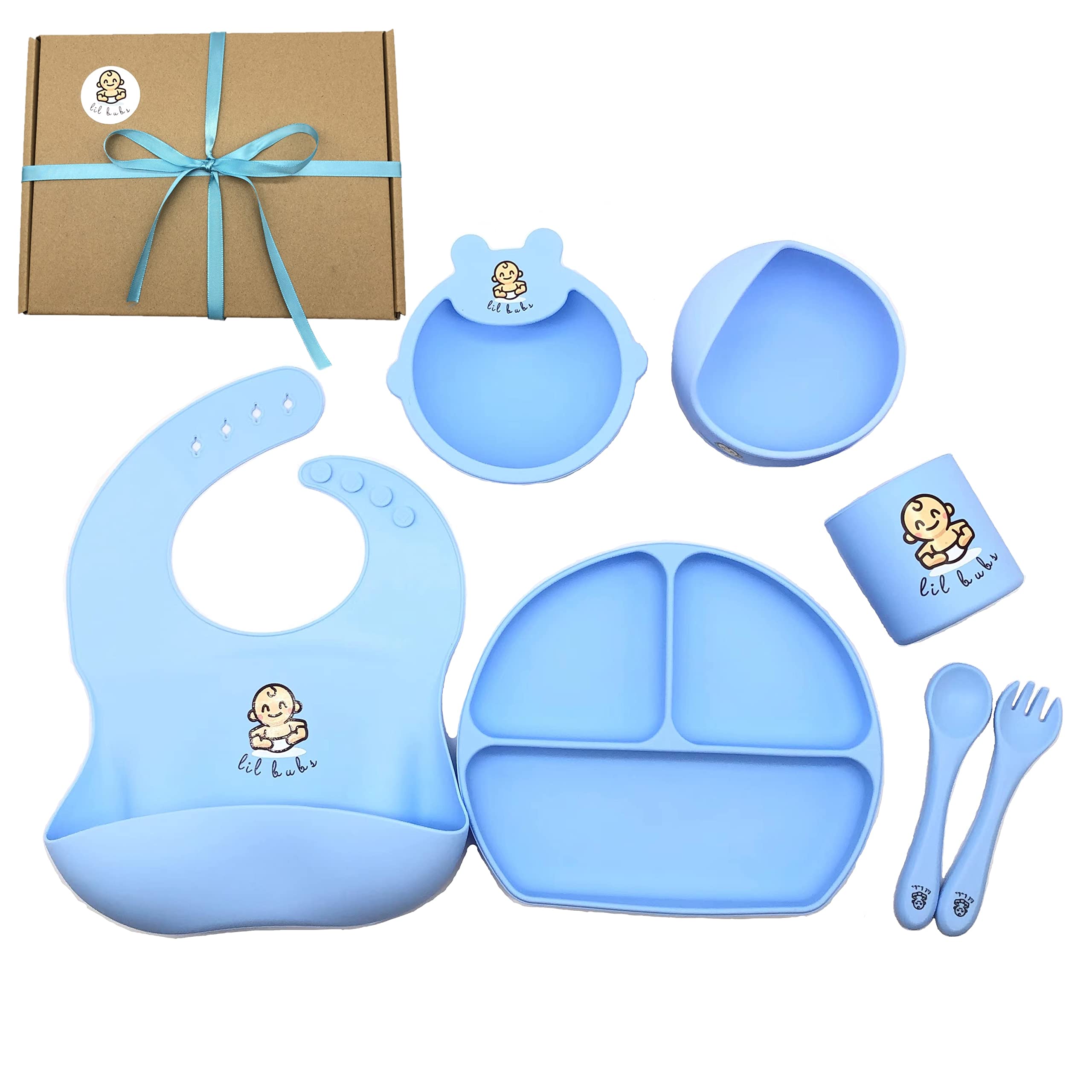 Baby Led Weaning Supplies - Silicone Baby Feeding Set + BONUS Gift Box ...