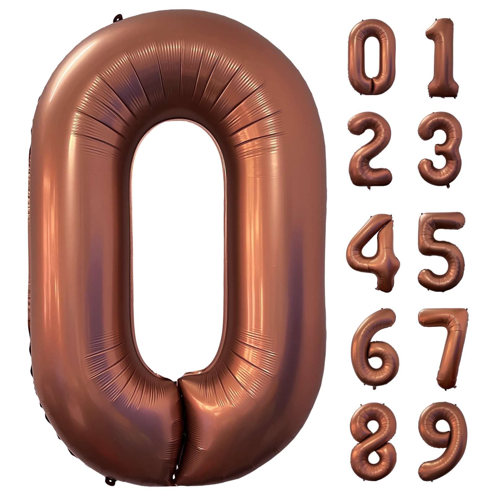 Amazon.com: 40 Inch Coffee Brown Number 0 Balloon Large Size Jumbo ...