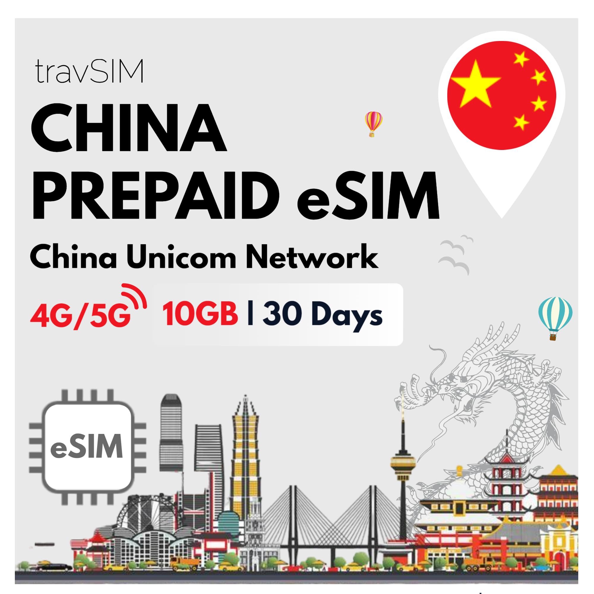 Amazon.com: travSIM China eSIM | 10GB Mobile Data | Unicom Network | Works on iOS and Android ...