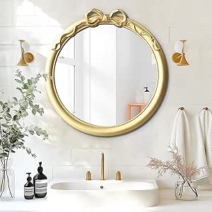 Amazon.com: inoseen 27" Inch Gold Round/Circle Mirror, Decorative ...