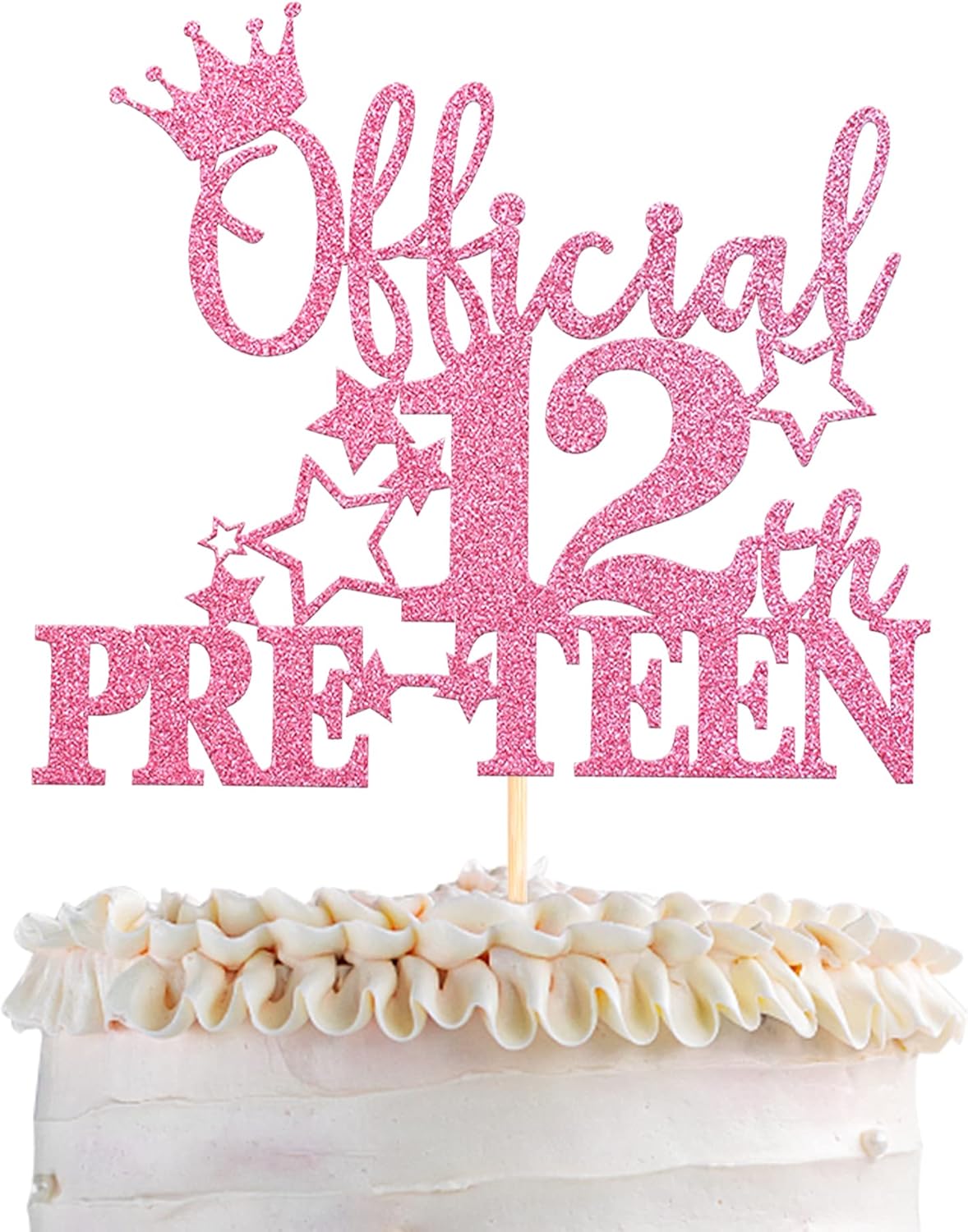 Amazon.com: 1 Pack Official Pre-teen 12 Cake Topper Glitter Happy 12th ...