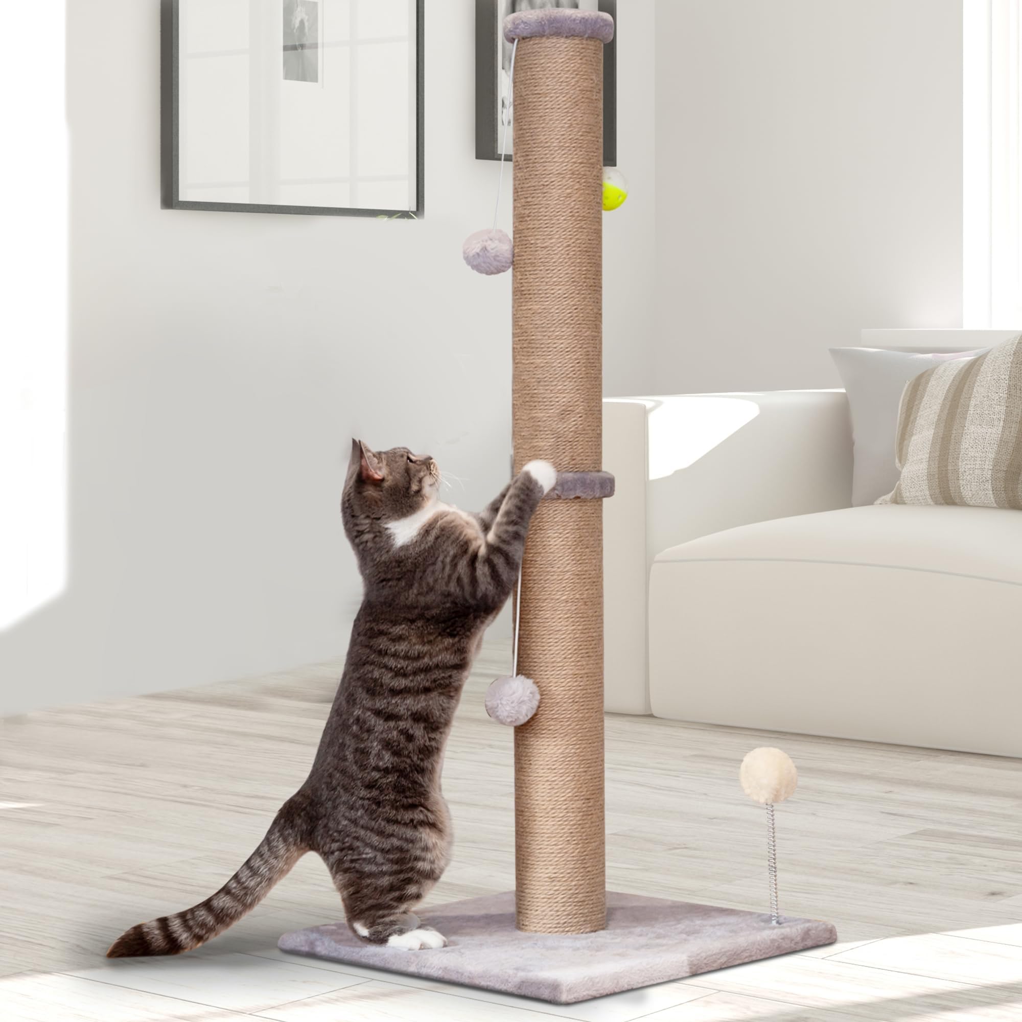 Amazon.com : Karolpar 34inch Cat Scratching Post with Natural Sisal ...