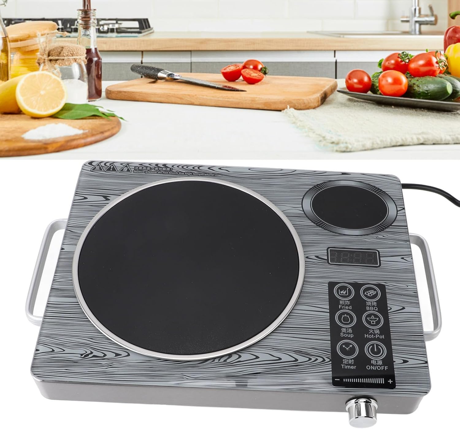 Jiawu Infrared Hot Plate, 7.9in 3500W Ceramic Glass Portable Cooktop ...