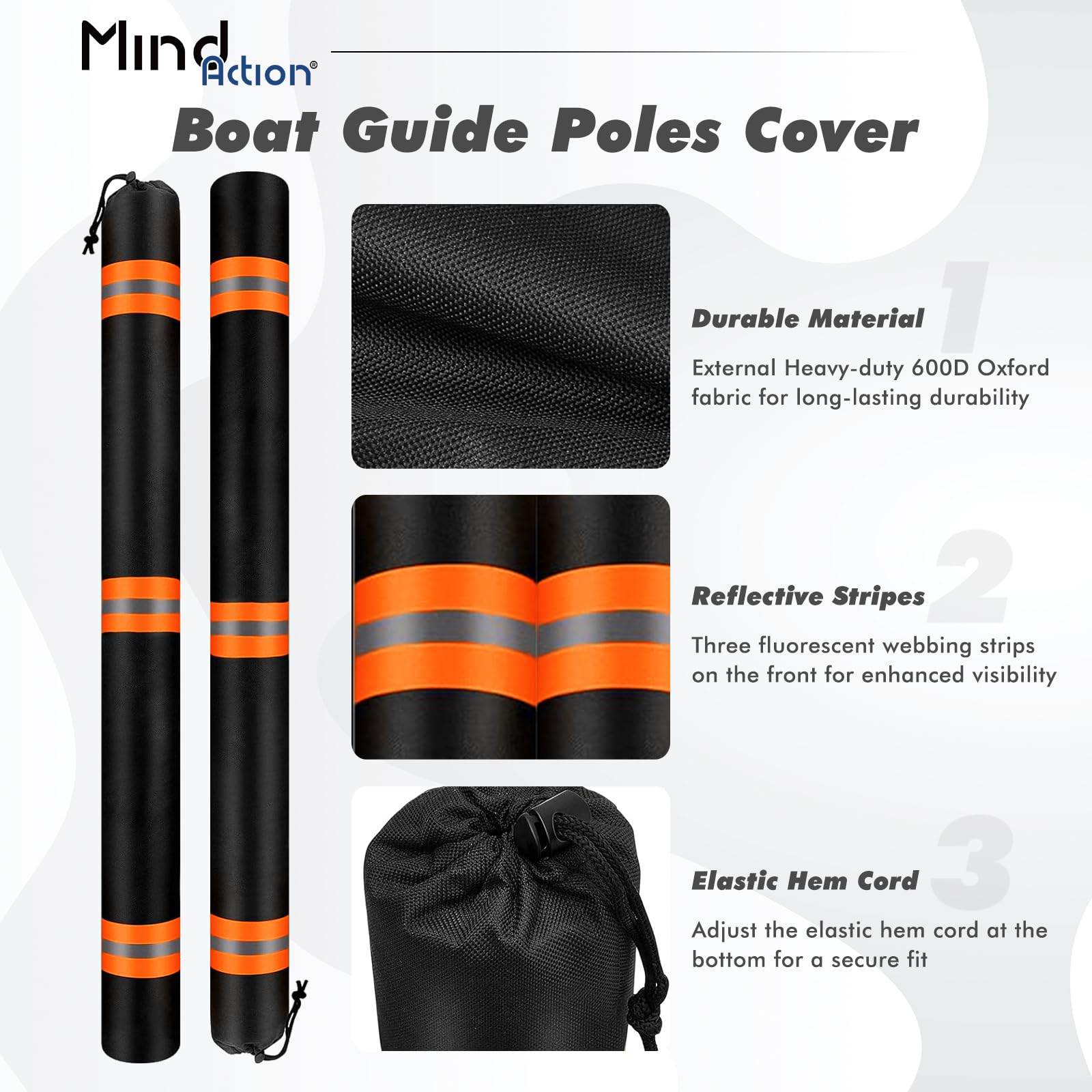 Snapklik.com : Boat Trailer Guide Pole Covers, 1 Pair Heavy Duty 600d ...