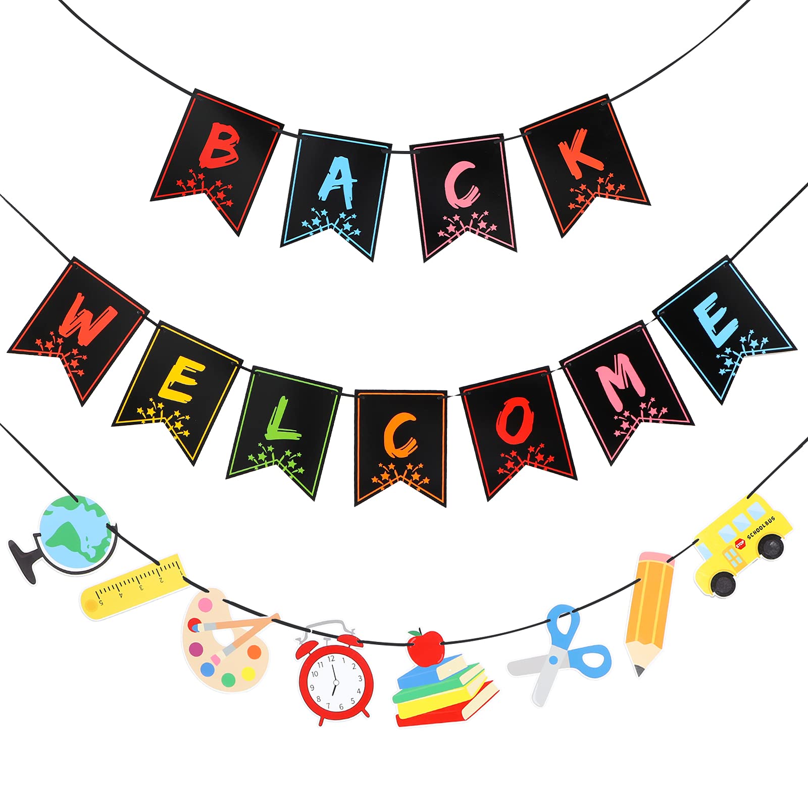 3 Pack Welcome Back Banner Classroom Banner Decorations Welcome ...