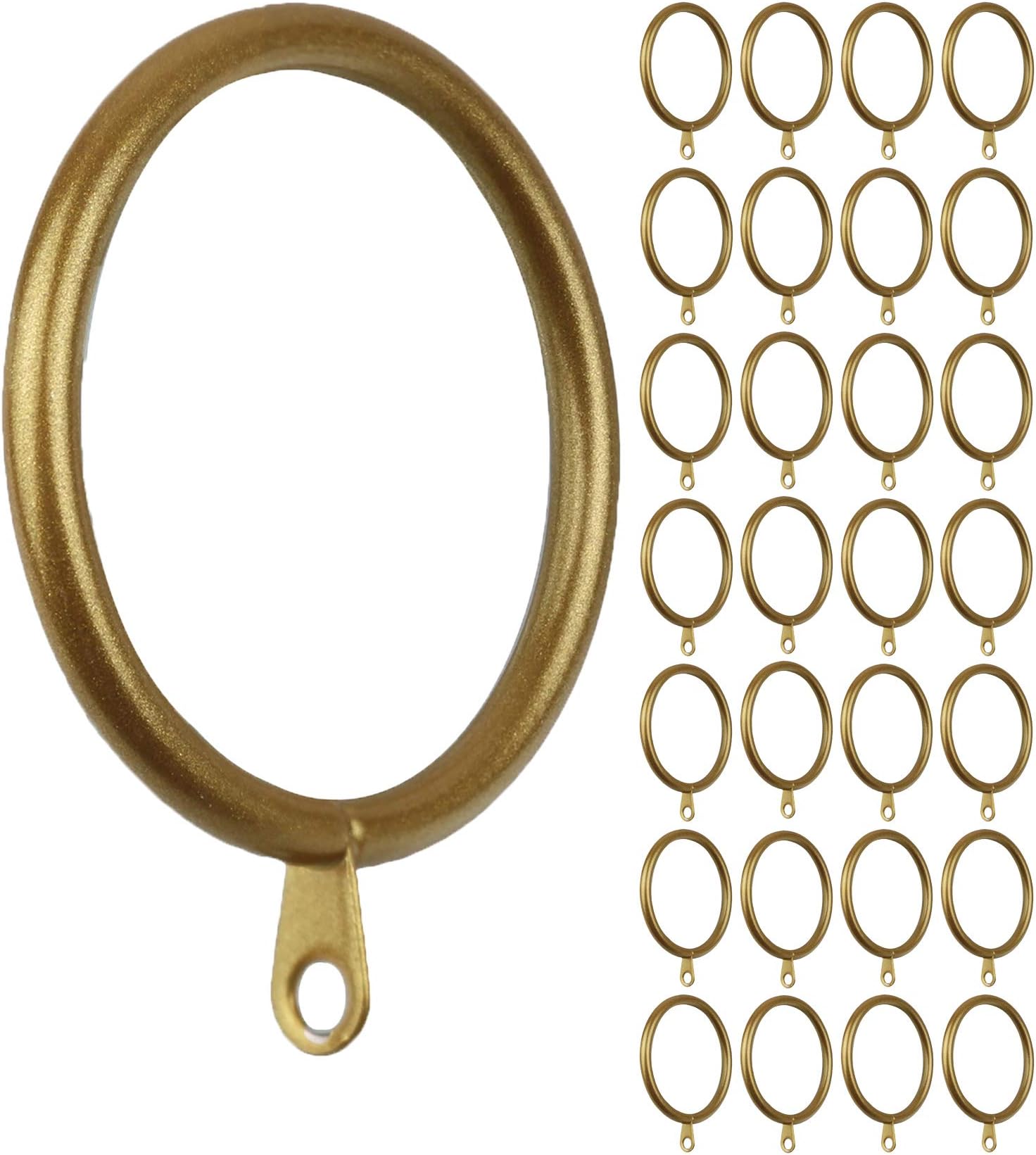 Amazon.com: hanitronic Antique Brass Curtain Rings with Eyelets for ...