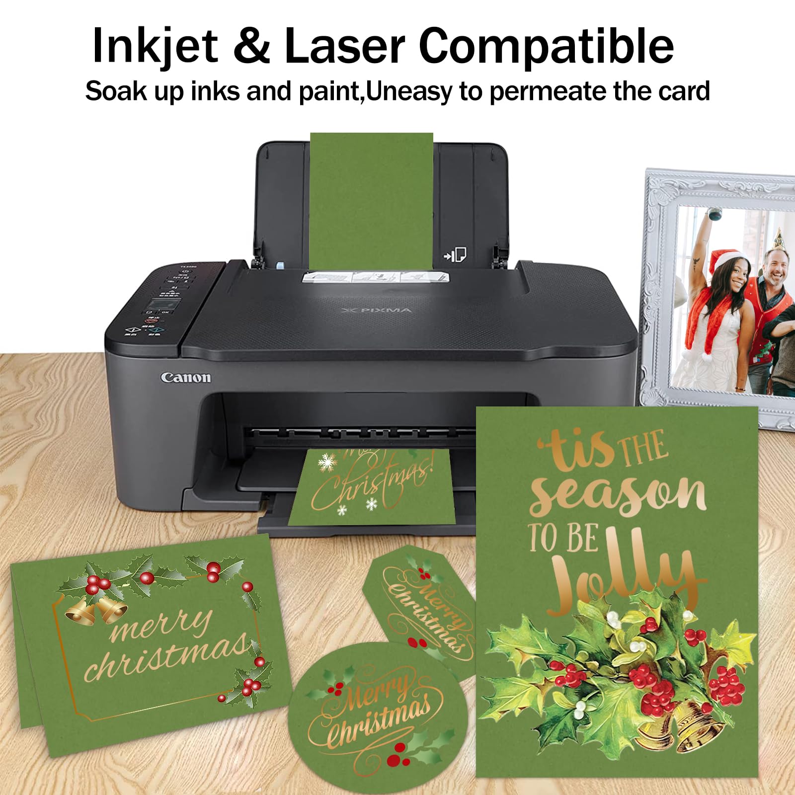 Snapklik.com : 100 Sheets Christmas Green Cardstock 85x 11 Heavyweight ...