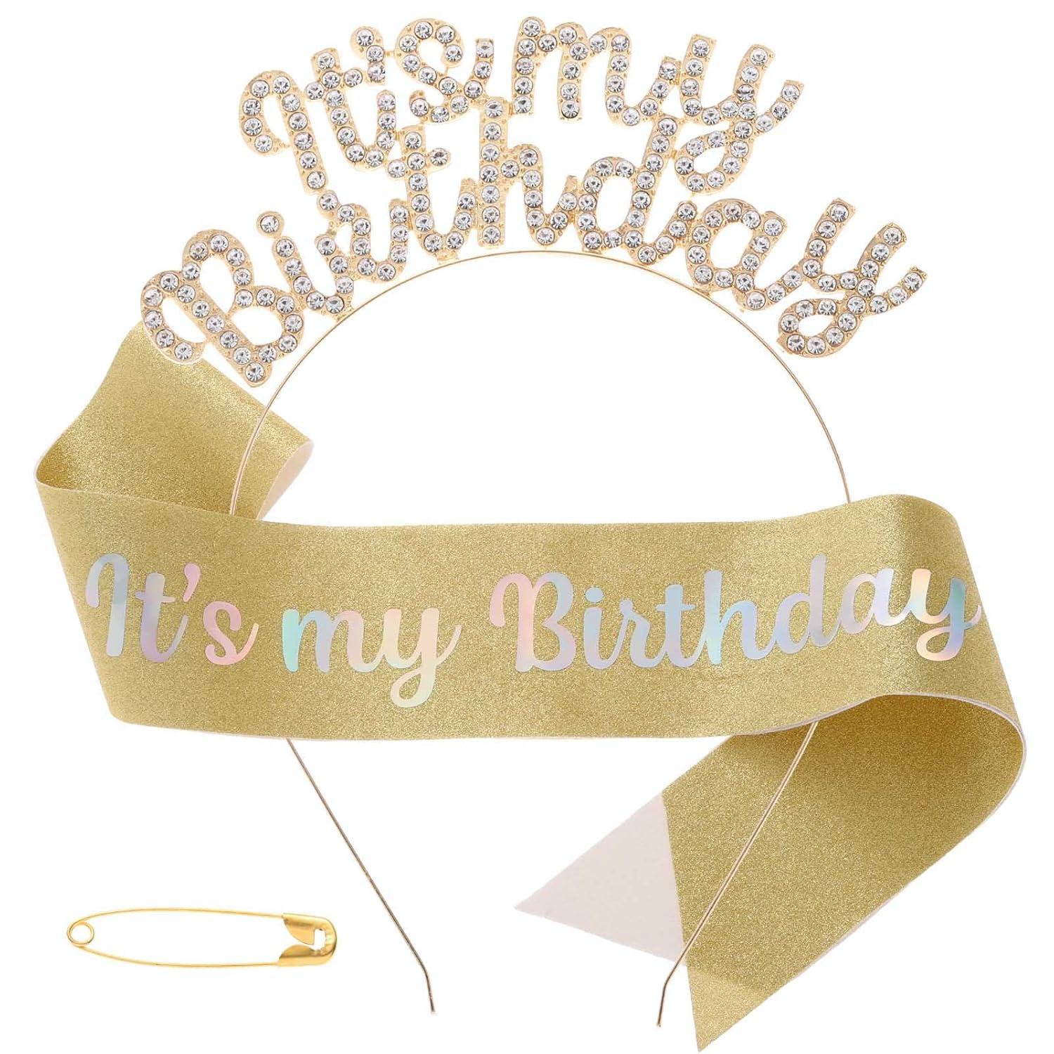 Amazon.com : Acenail It's My Birthday Headband Birthdays Sash ...