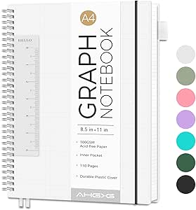 Amazon.com : AHGXG Graph Paper Notebook - Spiral Notebook 8.5" x 11 ...