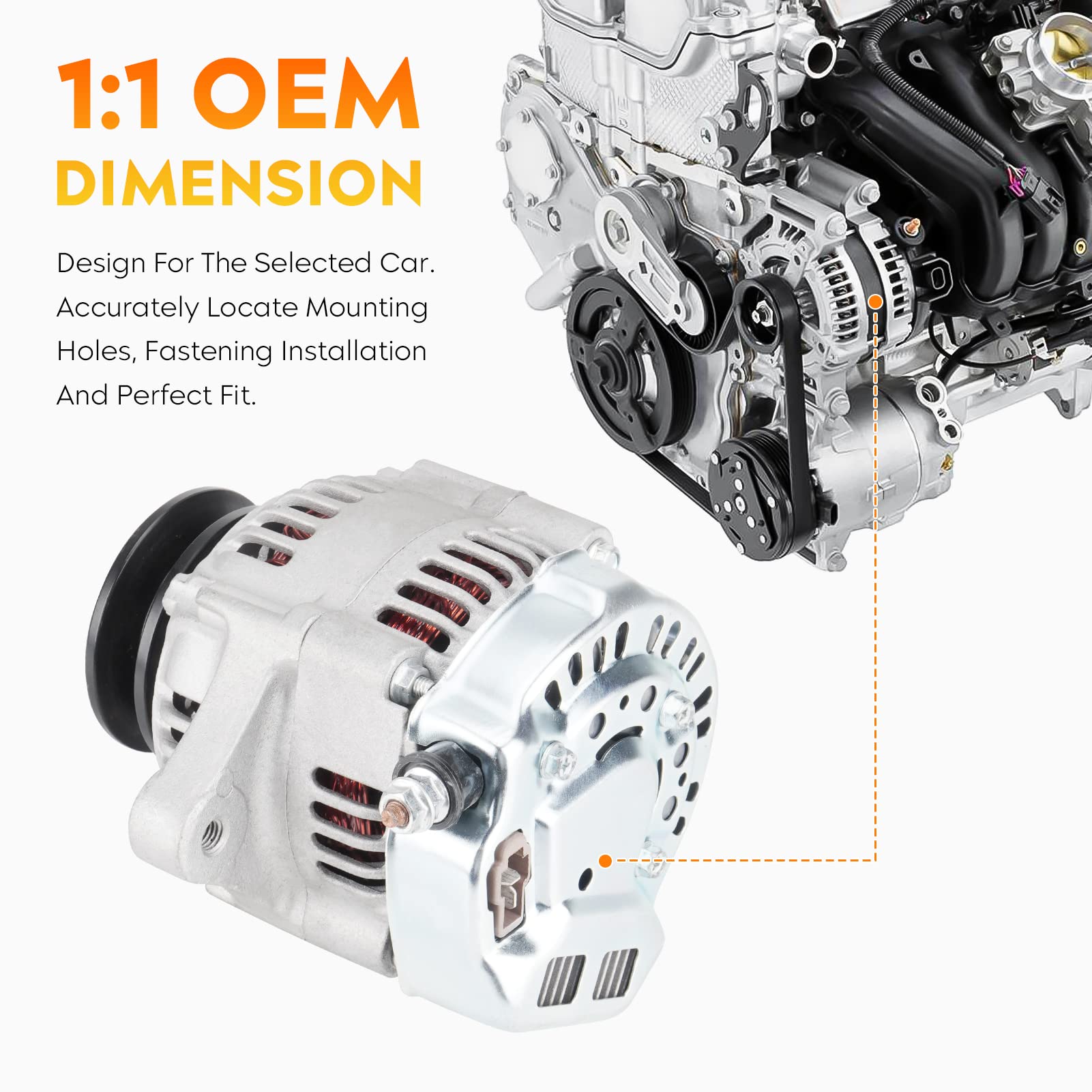 Alternator for Kubota Tractor 2.8L Engine L2800 L3130 L3400 L3430 L3940 ...