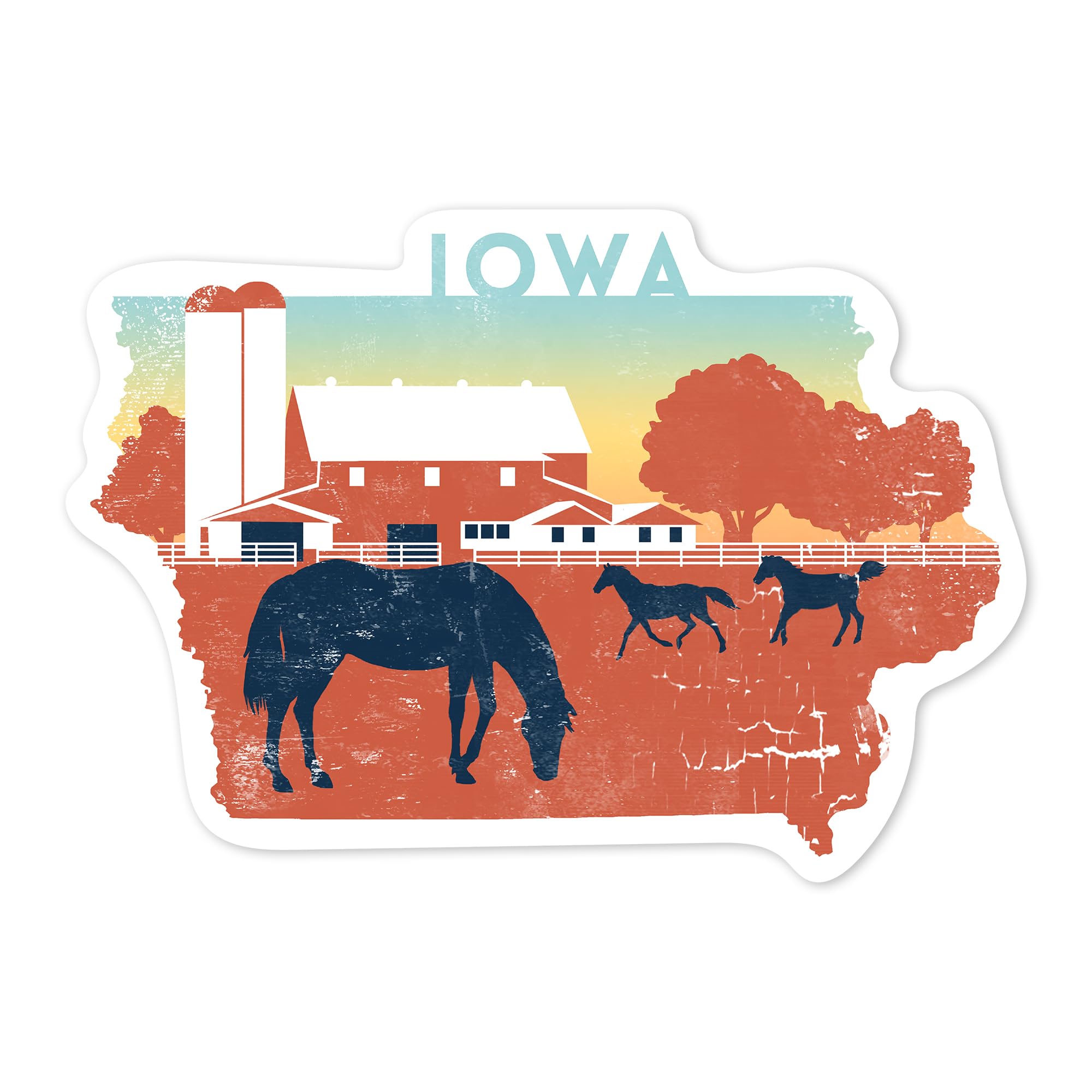 Amazon.com: Die Cut Sticker Iowa, State Abstract, Farm, Vinyl Sticker 1 ...