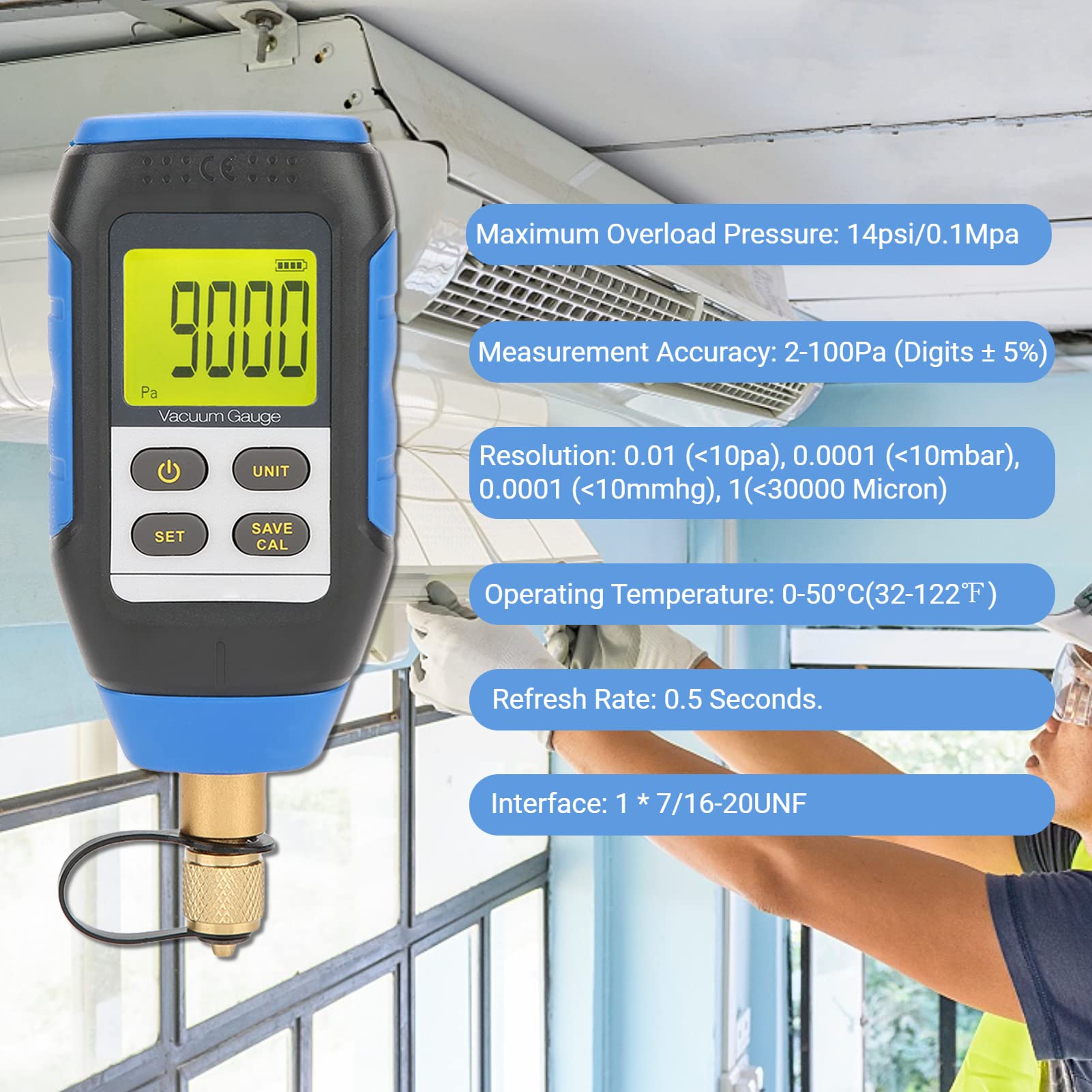 Hvac Digital Vacuum Gauge, Digital Vacuum Transmitter - All Industrial ...