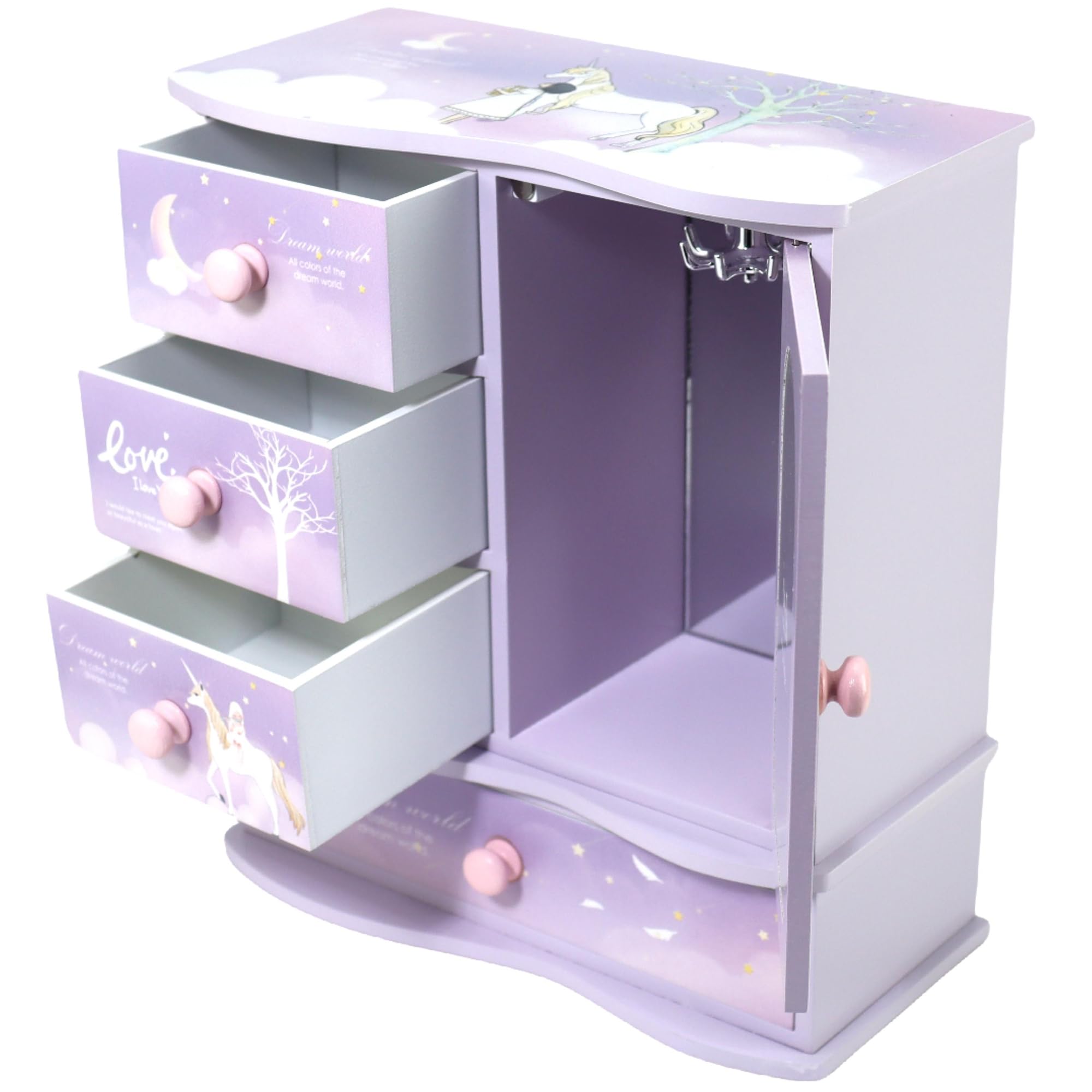 Amazon.com: JIUYUAEZ Children jewelry box for girls purple unicorn ...