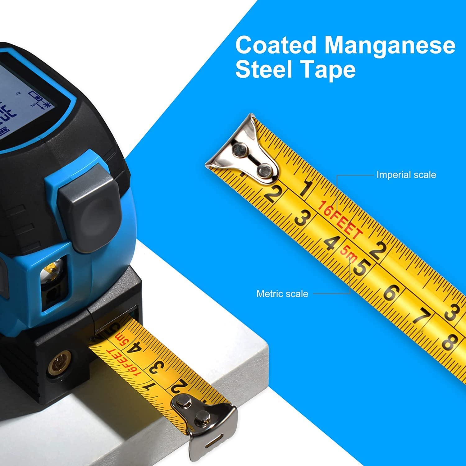 WINTAPE Laser Tape Measure 3-in-1 with Large LCD Display | Digital ...