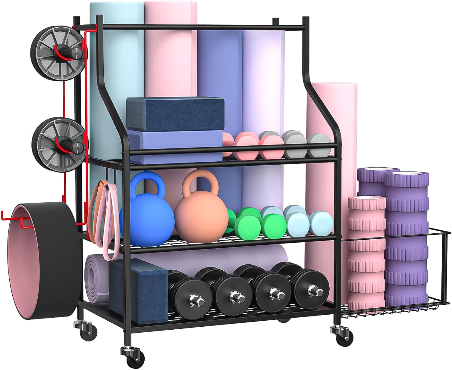 Amazon.com : Yoga Mat Storage Rack,Weight Rack for Dumbbells,Home Gym ...