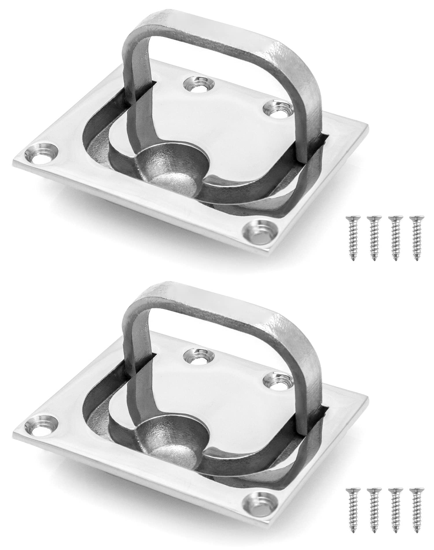 Amazon.com: QWORK 2 Pack Marine Grade 316 Stainless Steel Boat Ring ...