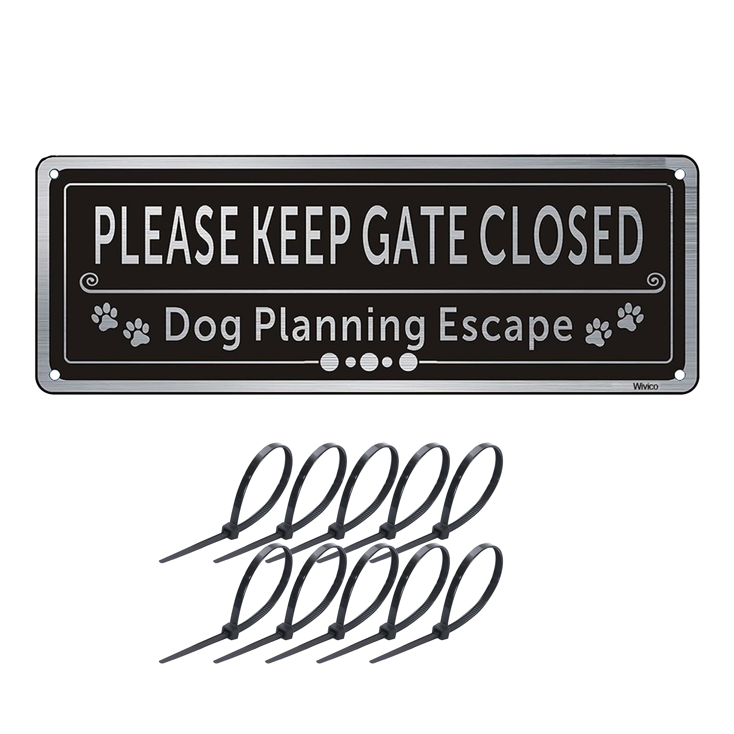 Wivico PLEASE KEEP GATE CLOSED Sign|Brushed Aluminium|Outdoor Gate ...