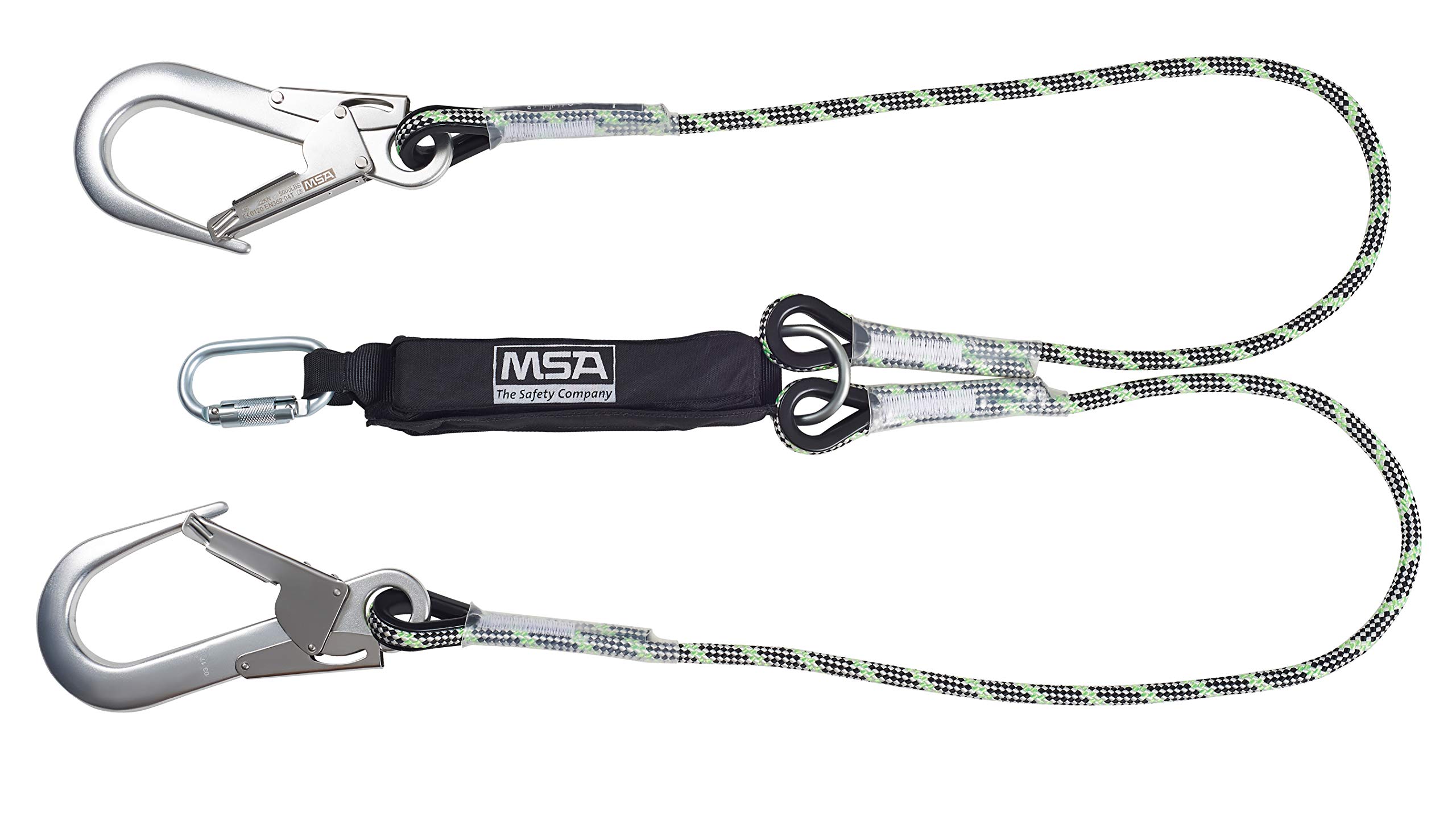 Buy MSA Shock Absorbing Lanyard Kernmantel rope 1,8m long Twin leg ...