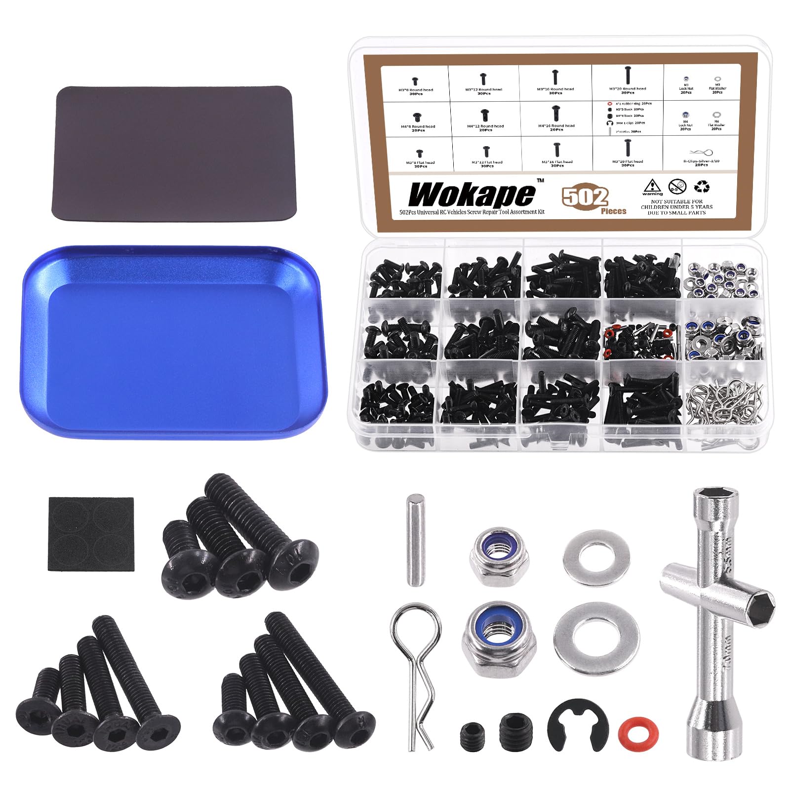 Amazon.com: Wokape 502Pcs Universal RC Screw Kit Assortment Set, RC ...