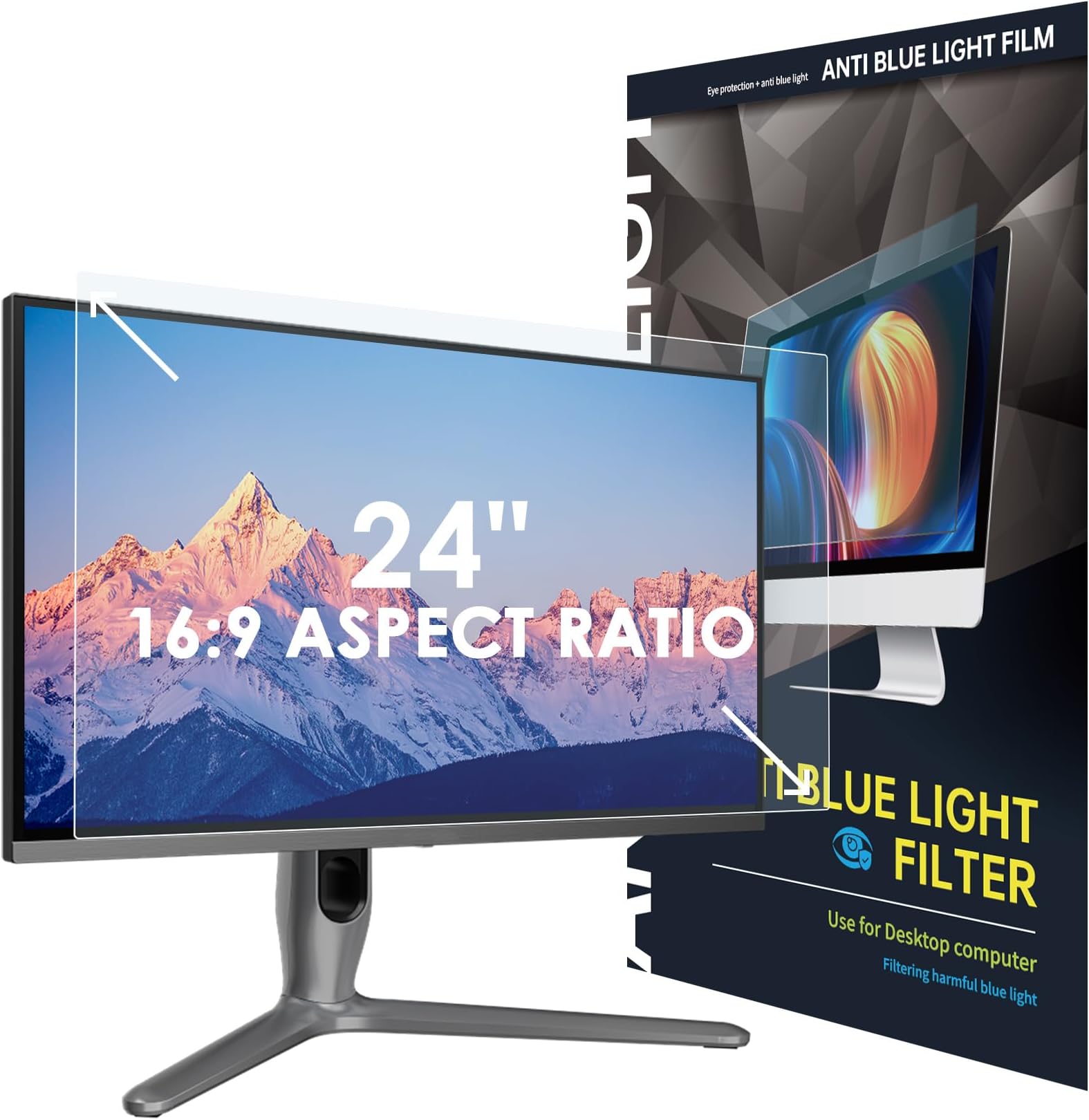 LAMA 24 Inch Blue Light Blocking Screen Protector, WxH: 531mm x 298mm ...