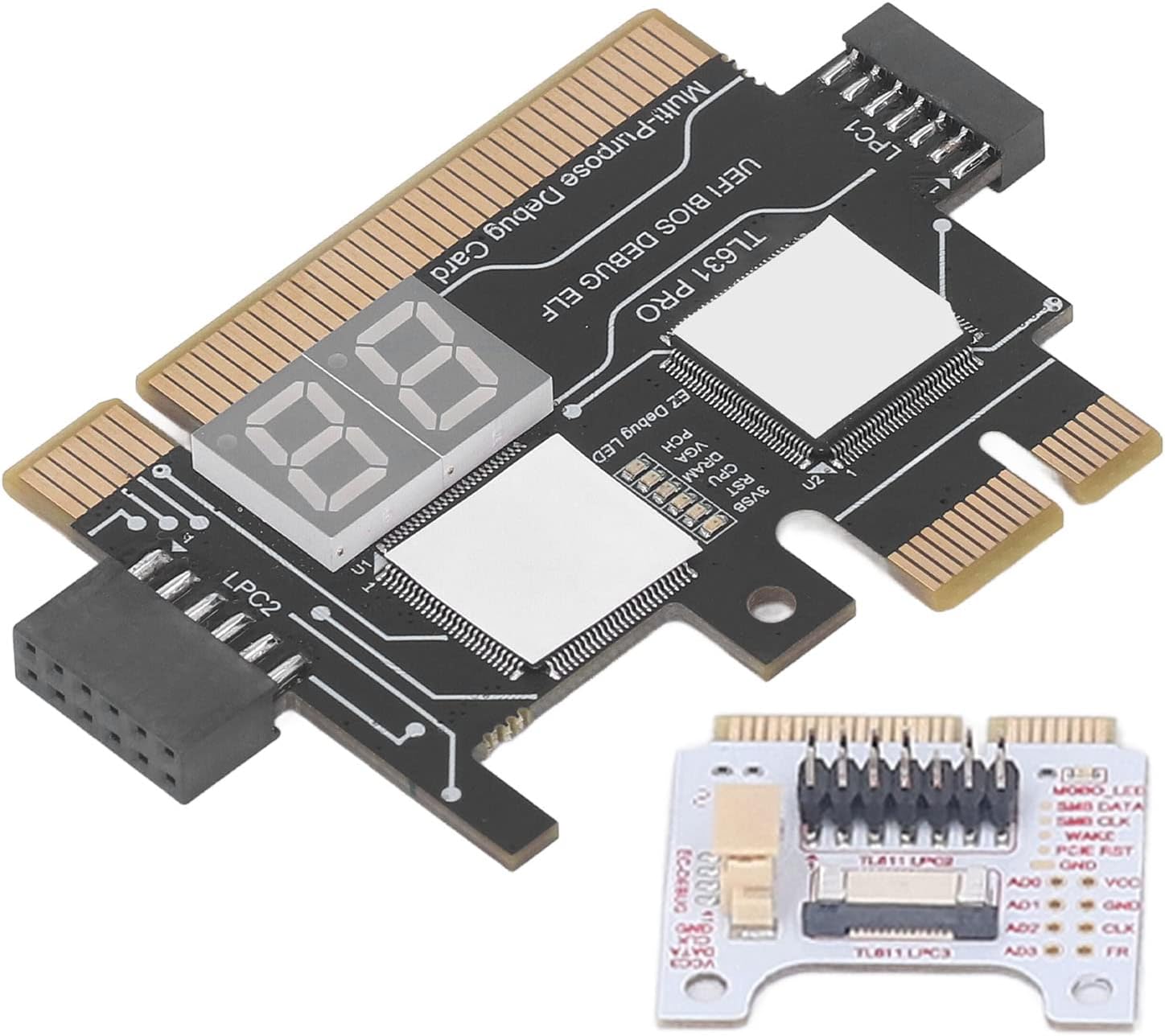 Amazon | マザーボード診断カード PCI E 自動識別 ブラック ラップトップ マザーボード アナライザー カード 実用的 LED ...